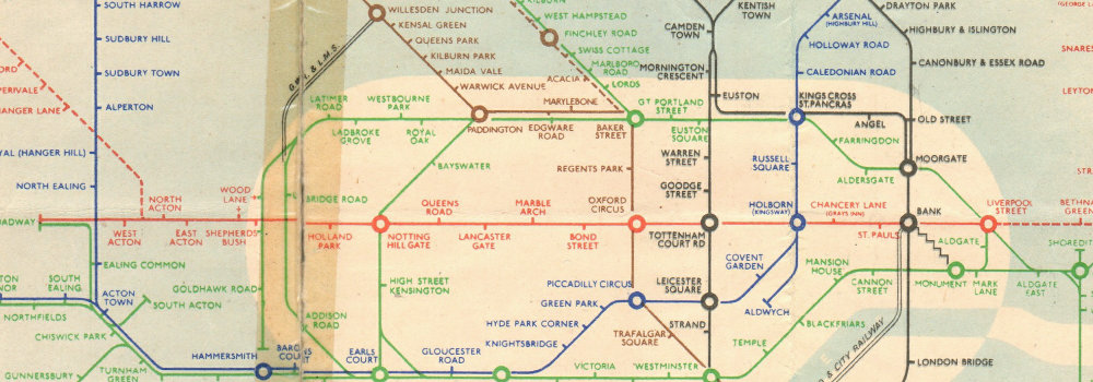 London Underground Transport - Railway Map No 2. 1939 '' (1/4/1939.2036 ...