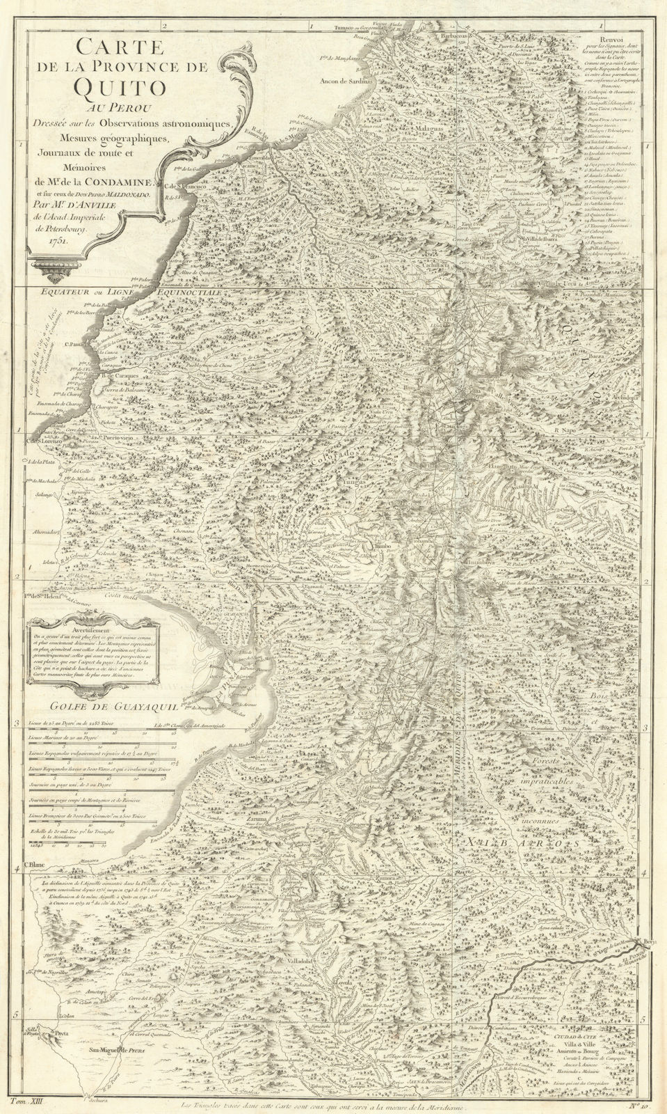 Carte de la Province de Quito au Perou, dressée sur les observations ...