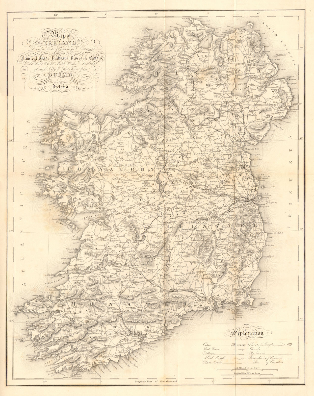 Map of Ireland, divided into provinces and counties, shewing the ...