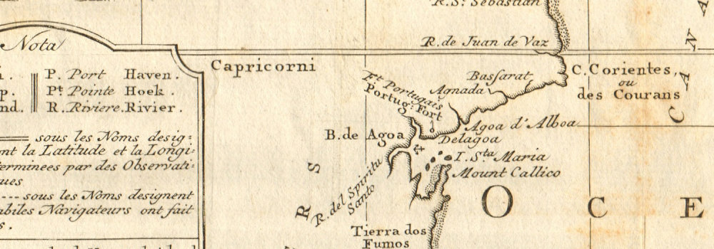 Carte de la Coste Orientale dAfrique, depuis le Cap de Bonne-Esperance ...