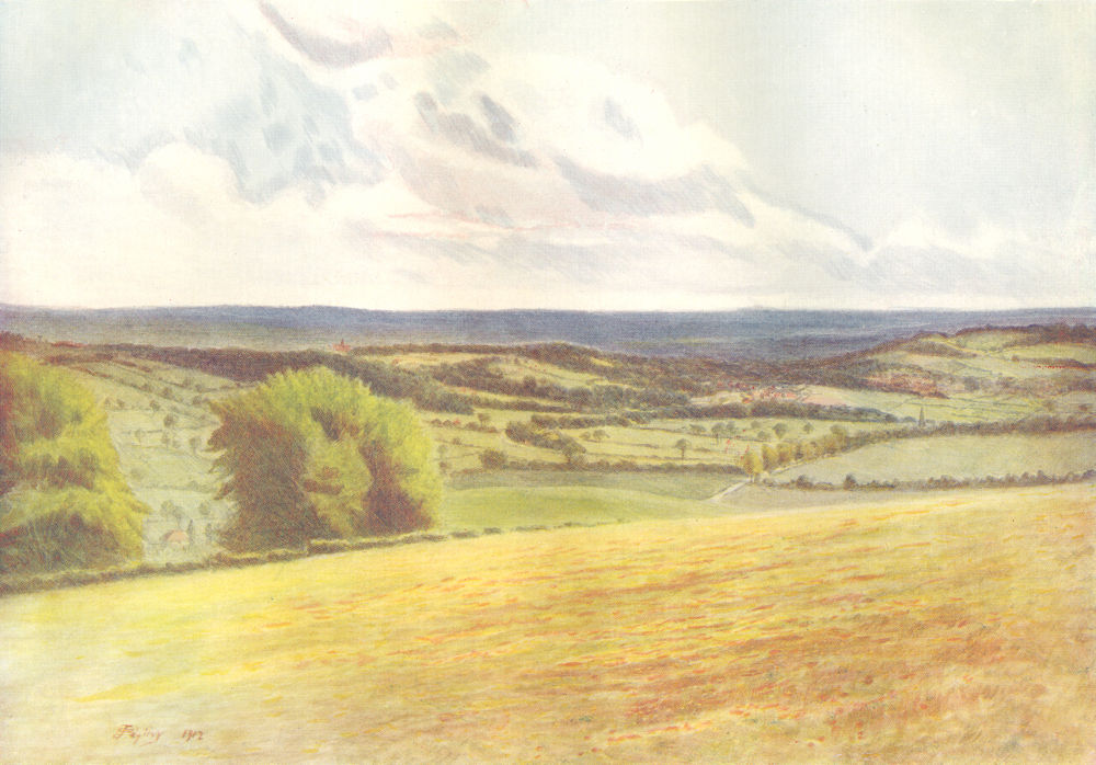 View from the Churchyard, Tatsfield by Ogilvy, James Spence: (1914) Art ...