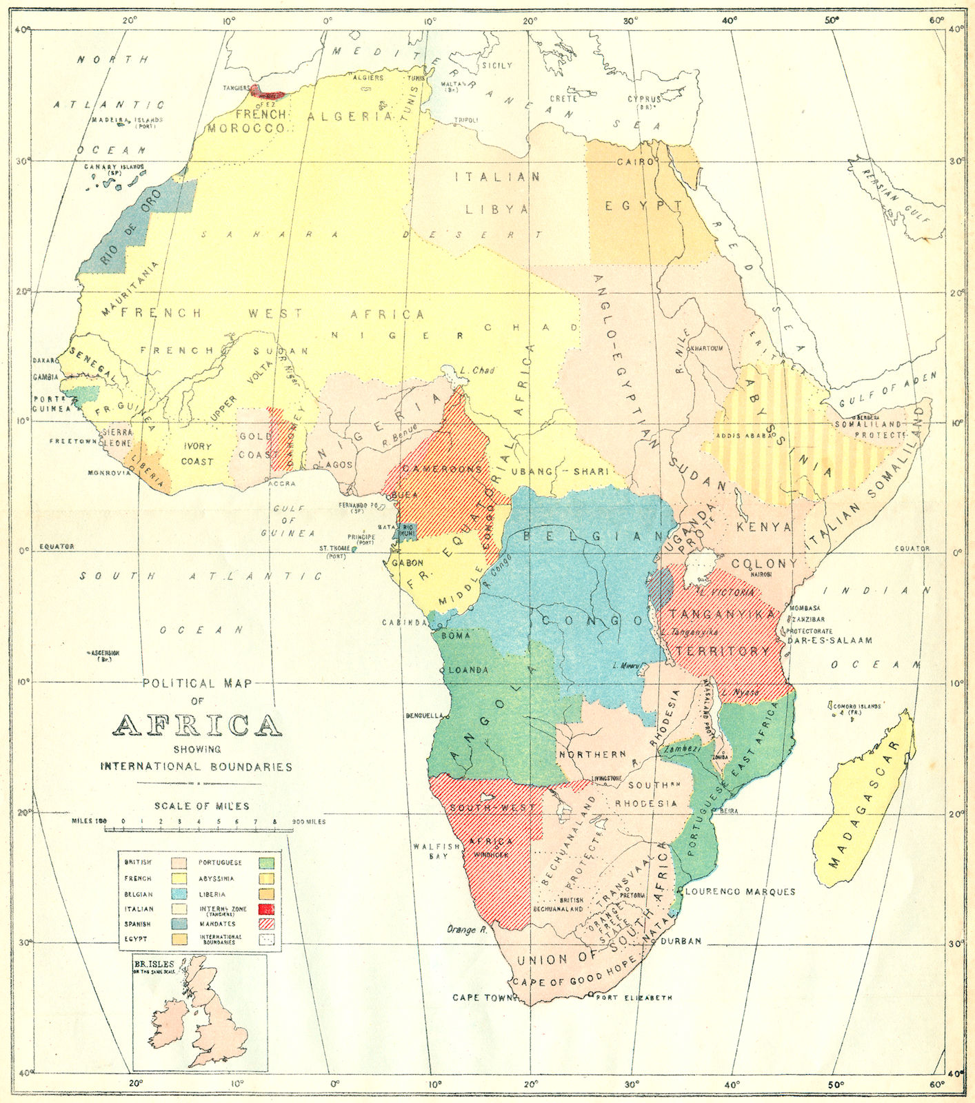 Political Map of Africa showing International Boundaries by Other ...