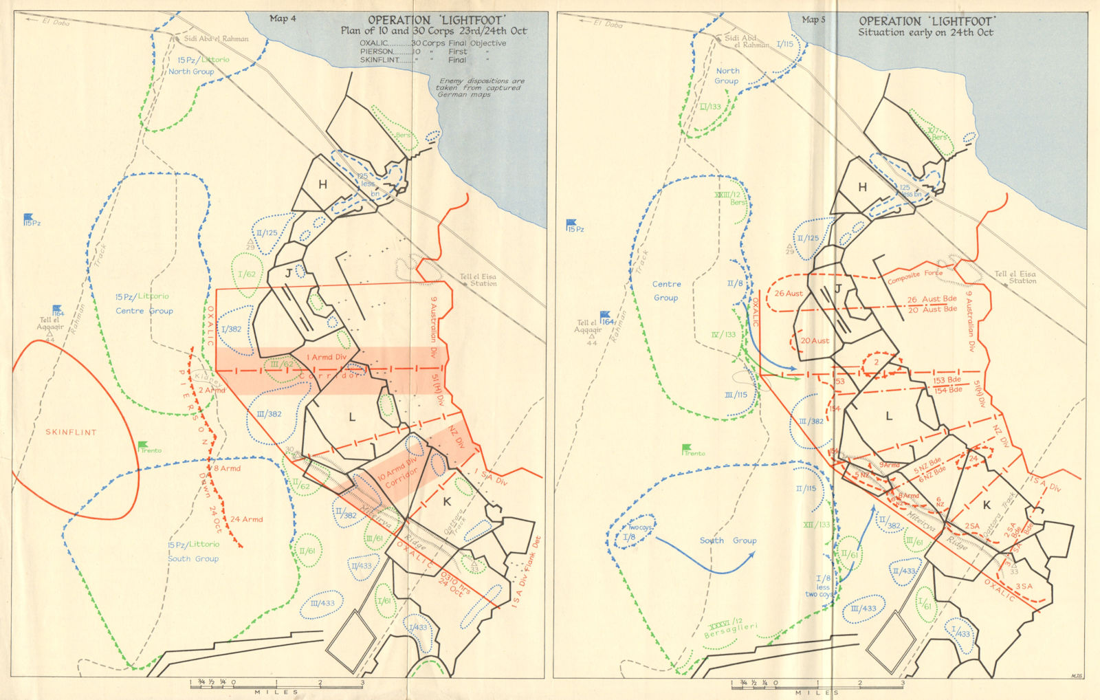 Operation 'Lightfoot' Plan of 10 and 30 Corps 23rd24th October ...