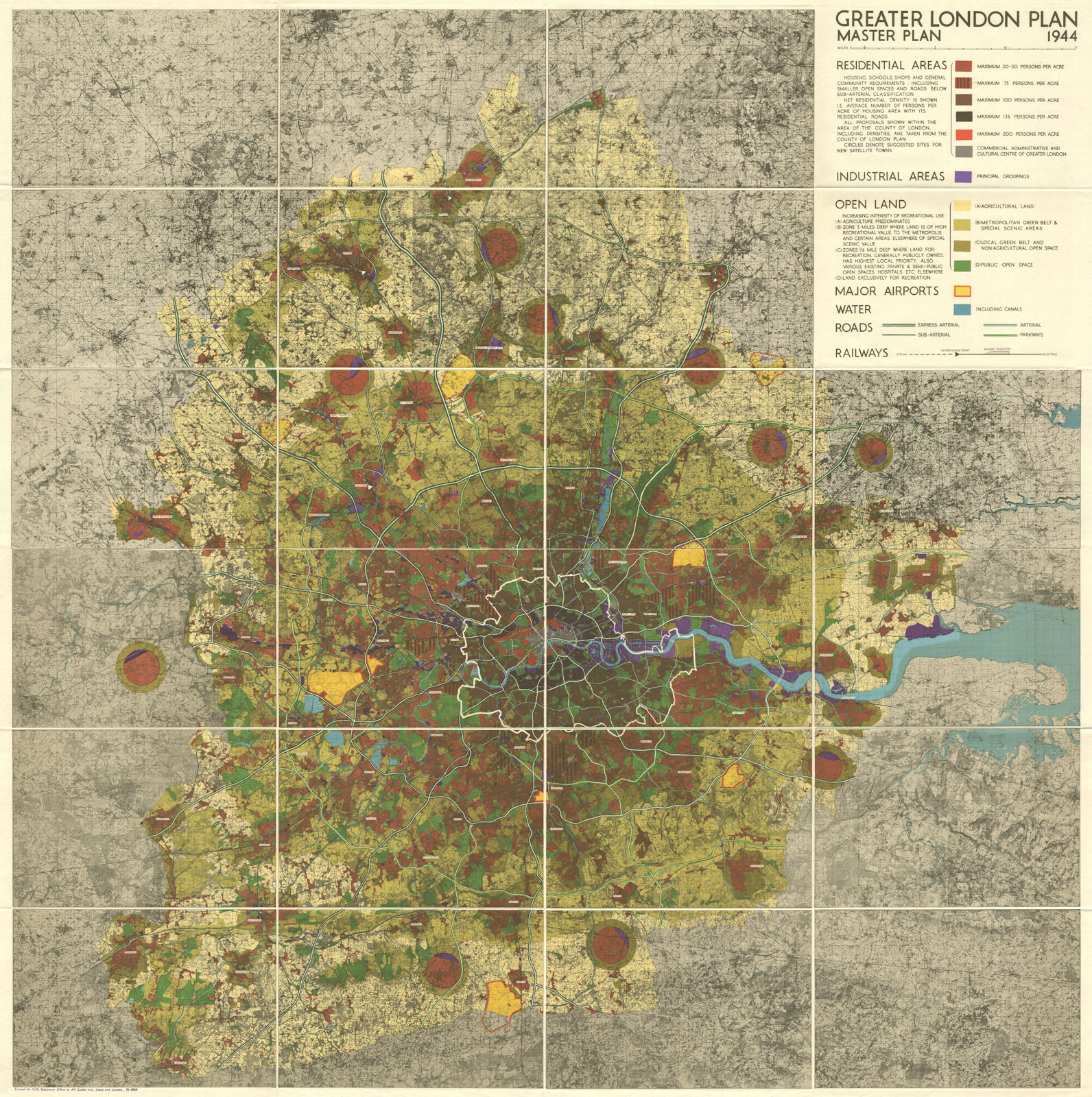 Greater London Plan 1944; Master Plan Abercrombie, Patrick Abercrombie ...