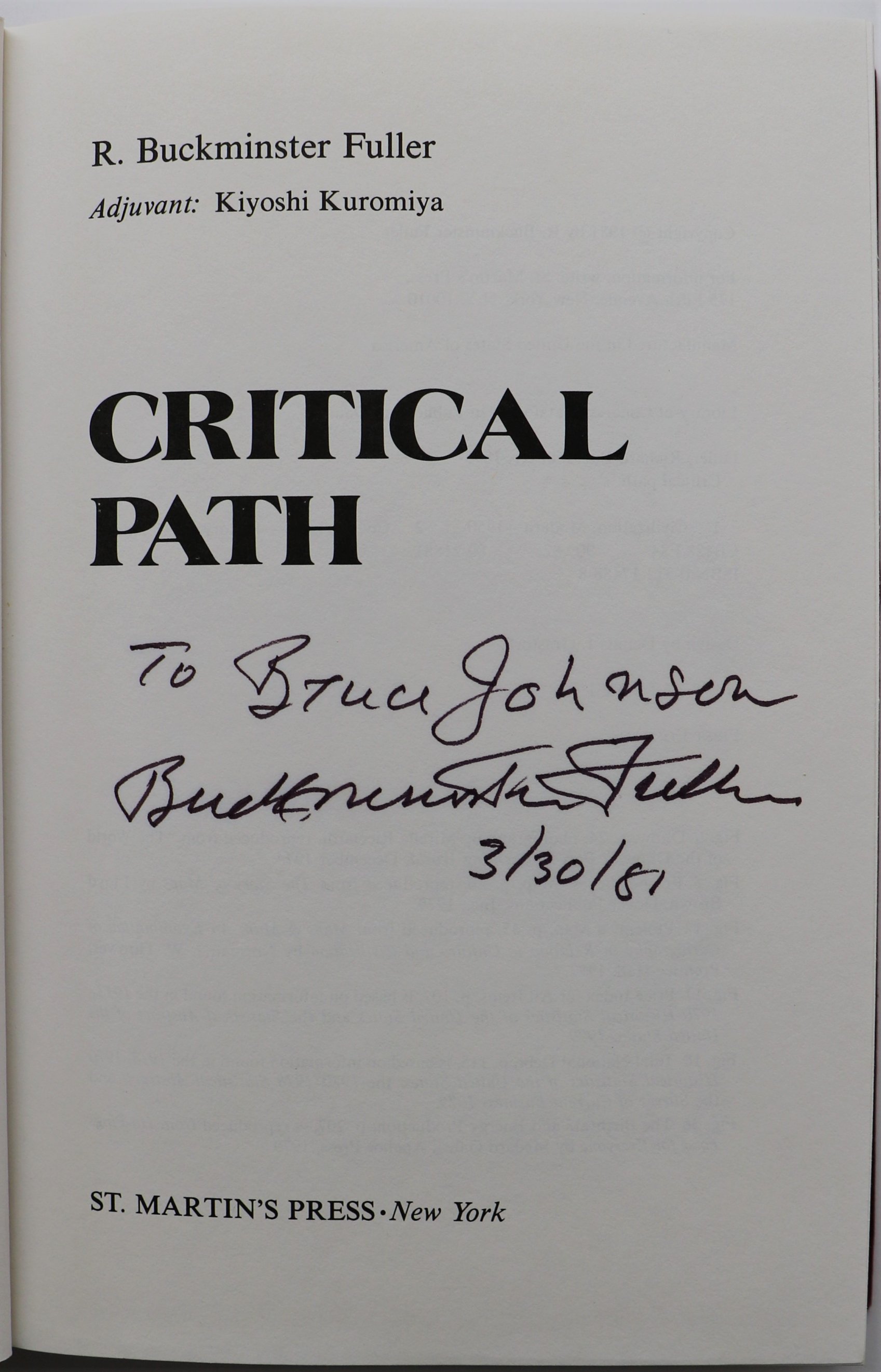 Critical Path by Fuller, R. Buckminster: Very good (1981) Signed by ...
