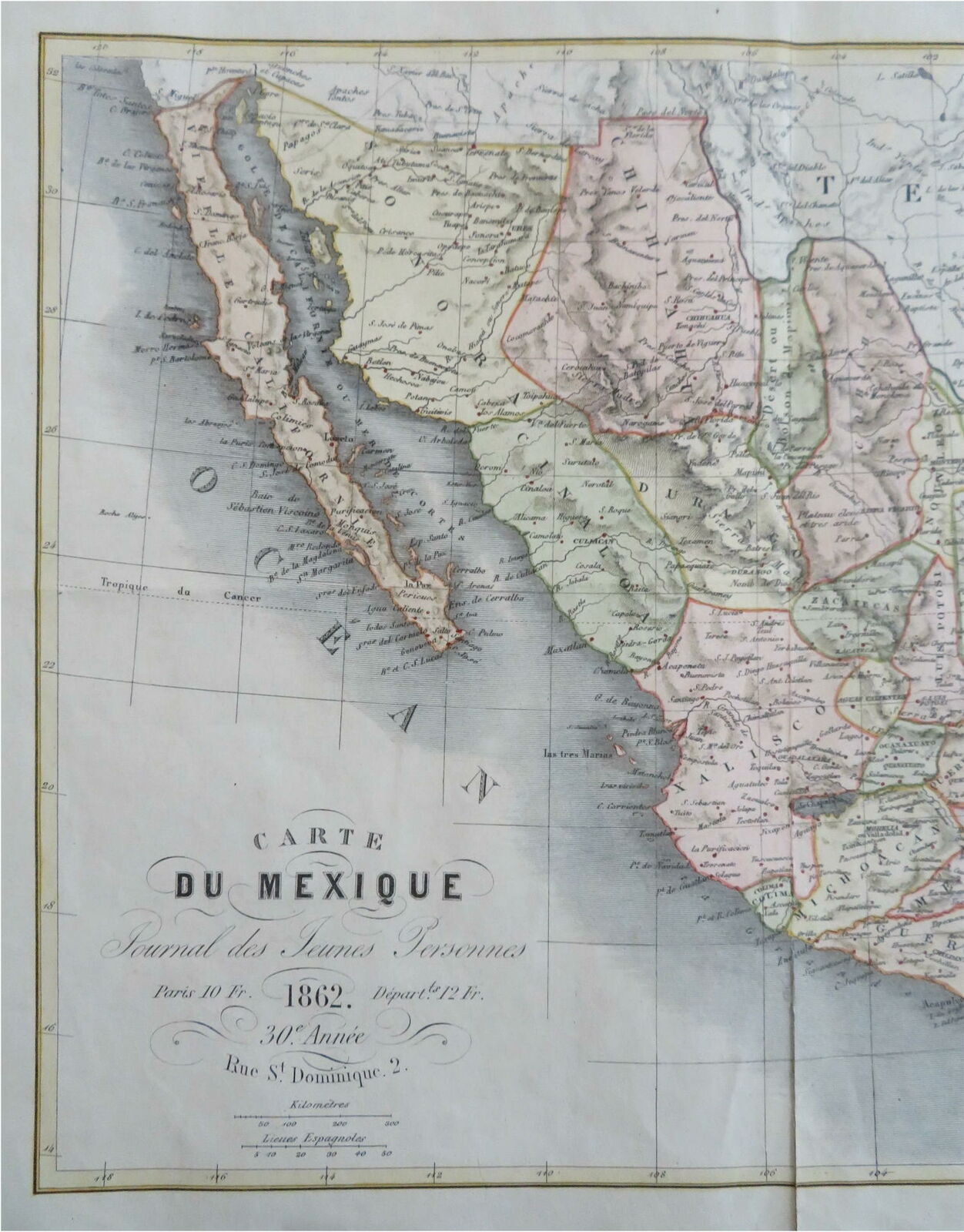 United Mexican States Mexico City Vera Cruz Rio Grande 1862 Goyer map ...