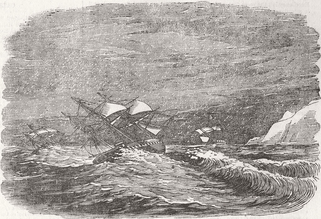 The "Sybille," "Hornet," and "Bittern" in a gale in the Gulf of Tartary ...