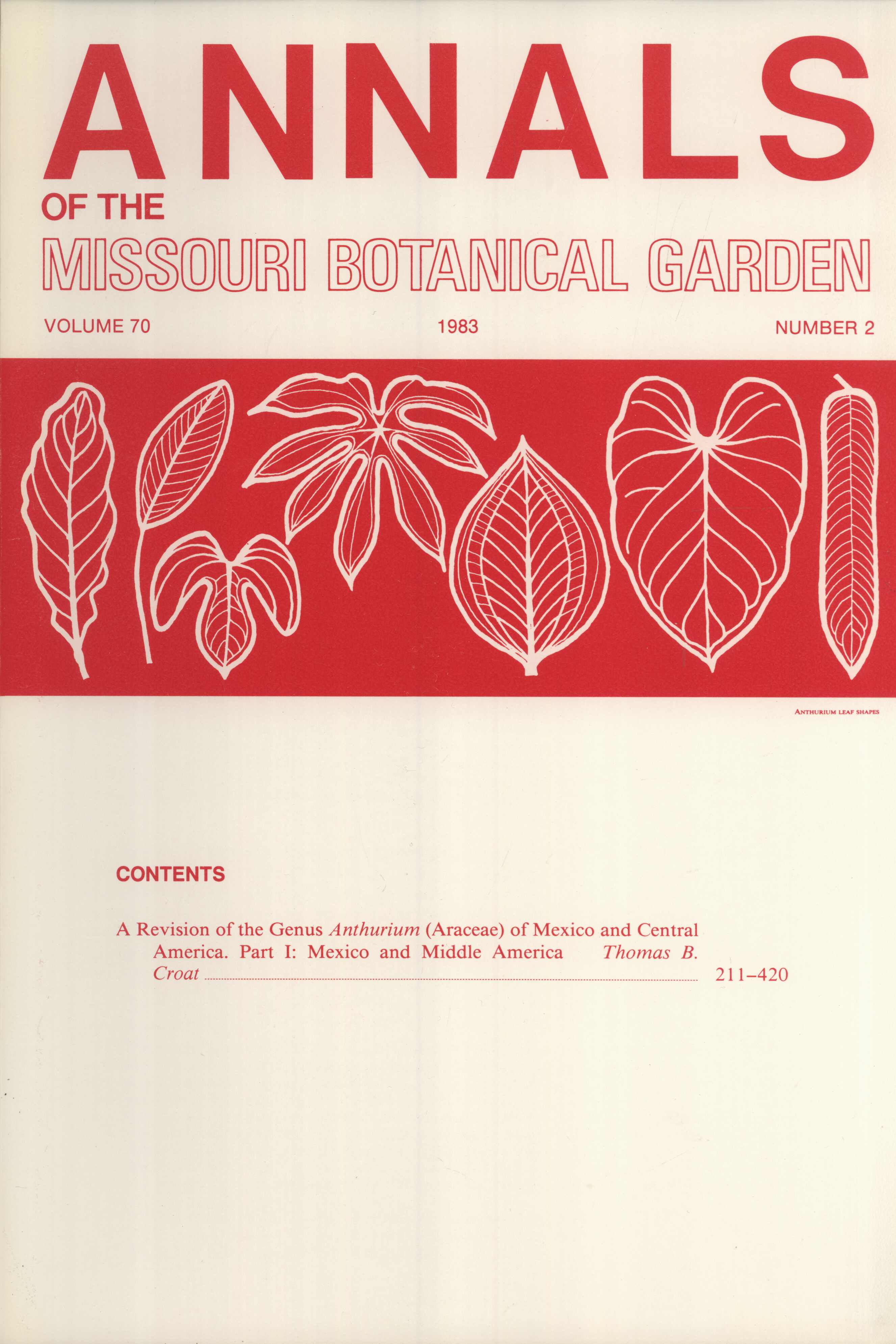 A Revision of the Genus Anthurium (Araceae) of Mexico and Central ...