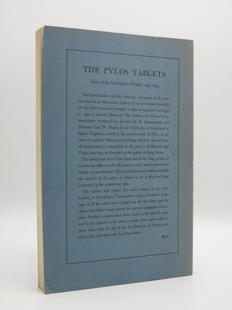 The Pylos Tablets: Texts of the Inscriptions Found, 1939-1954 by Emmett ...