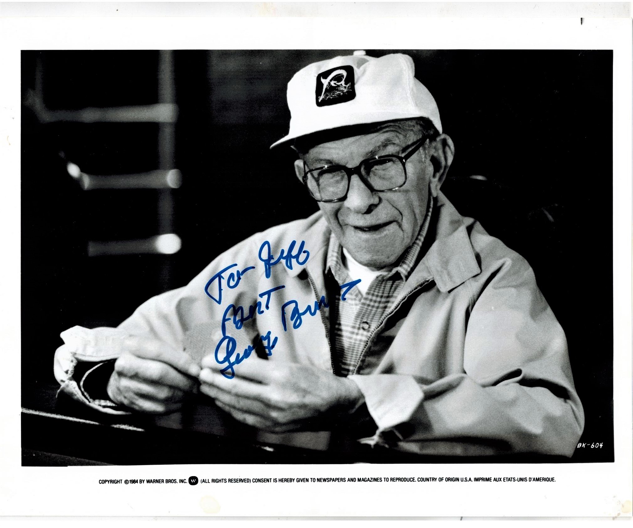 SIGNED AND INSCRIBED Publicity Photograph of George Burns Starring in ...