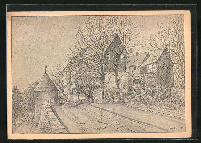 Künstler-Ansichtskarte Bodenstein / Eichsfeld, Ansicht der Burg ...