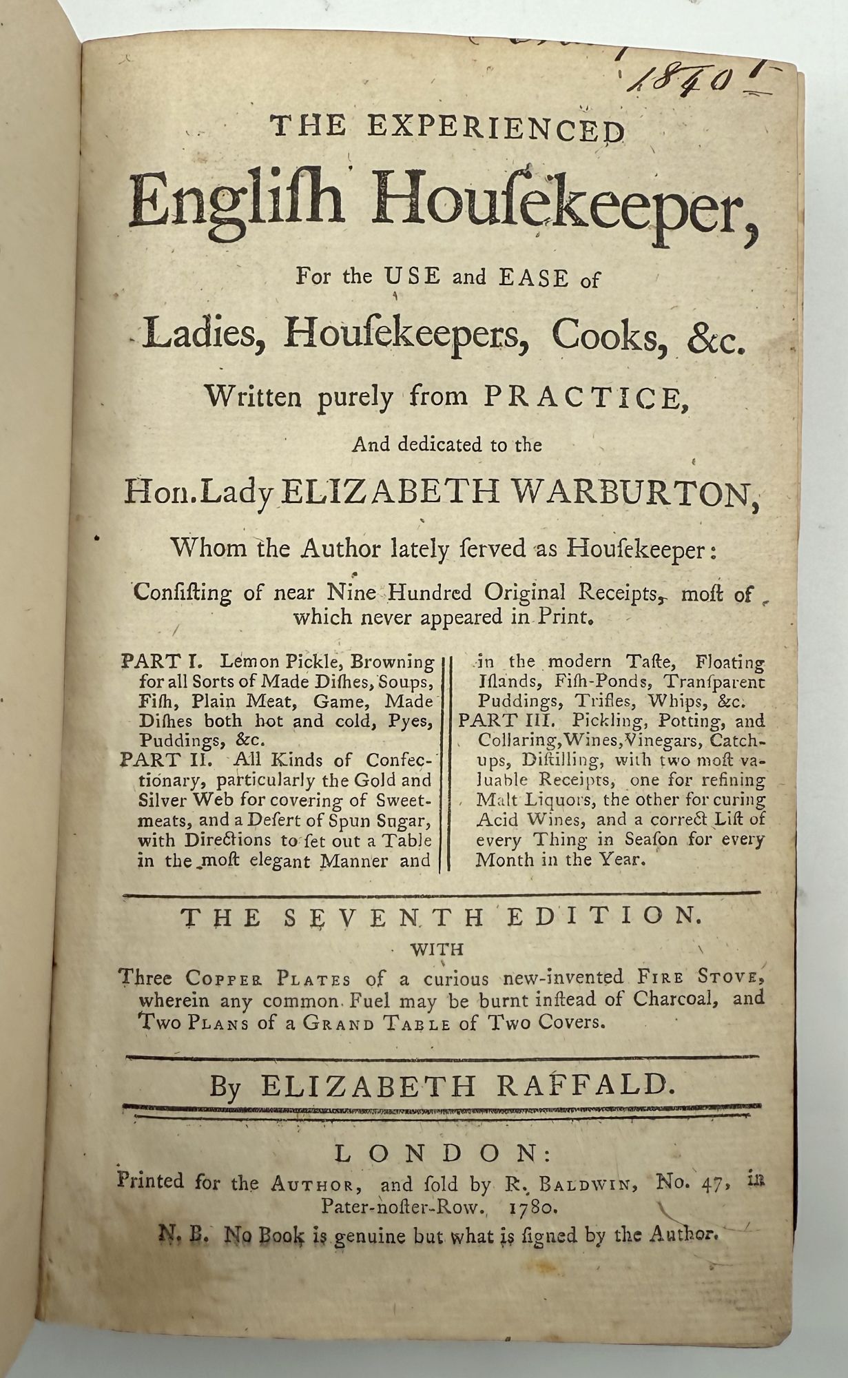 The Experienced English Housekeeper, for the Use and Ease of Ladies ...