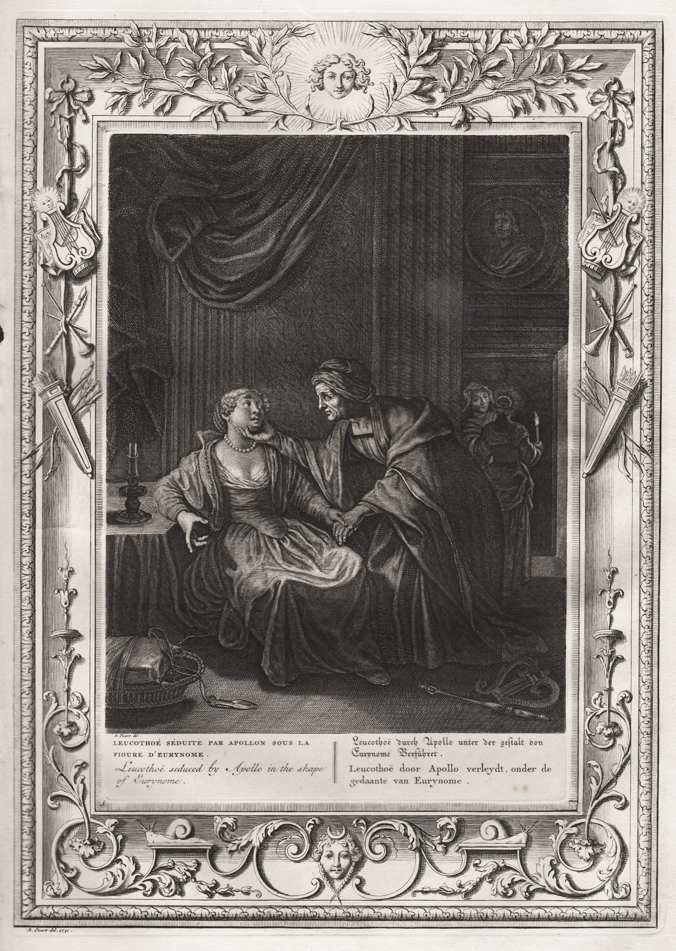 "Leucothoe seduite par Apollon sous la Figure d'Eurynome. / Leucothoe ...