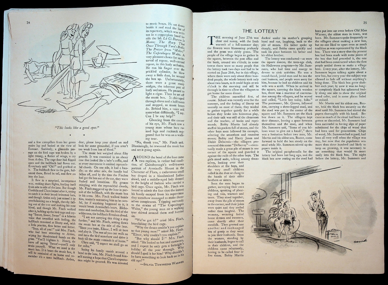 The Lottery First Appearance In The New Yorker Magazine June 26