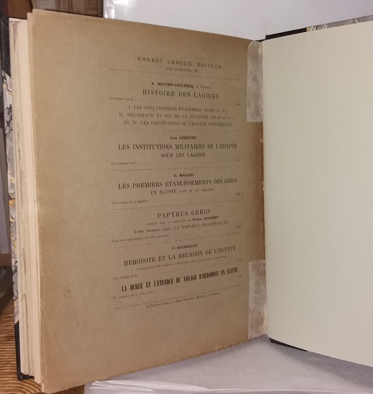 Papyrus grecs Tome II fascicule II III et IV - Institut papyrologique ...