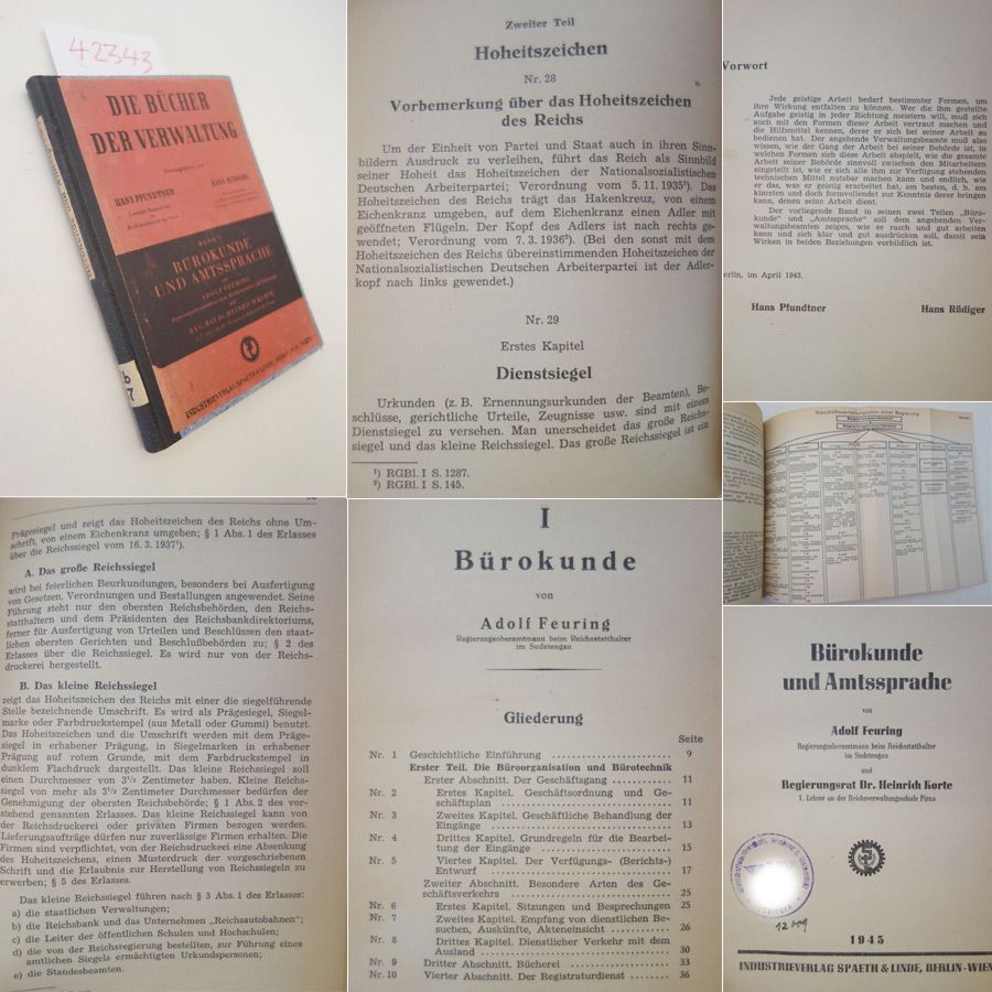 Bürokunde und Amtssprache. Von Adolf Feuringg (Regierungsoberamtmann ...