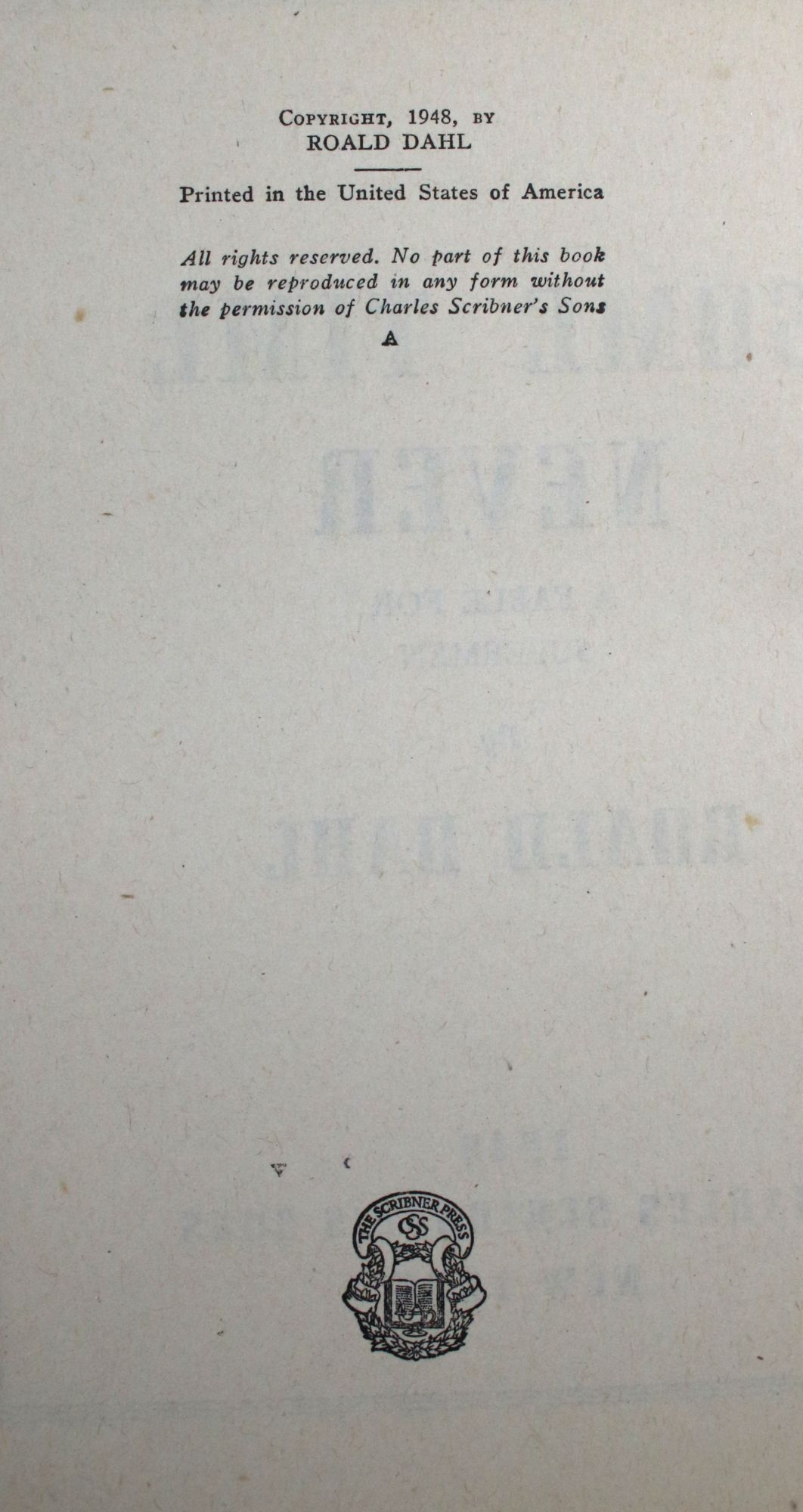 Some Time Never: A Fable for Supermen par Dahl, Roald: Very Good ...