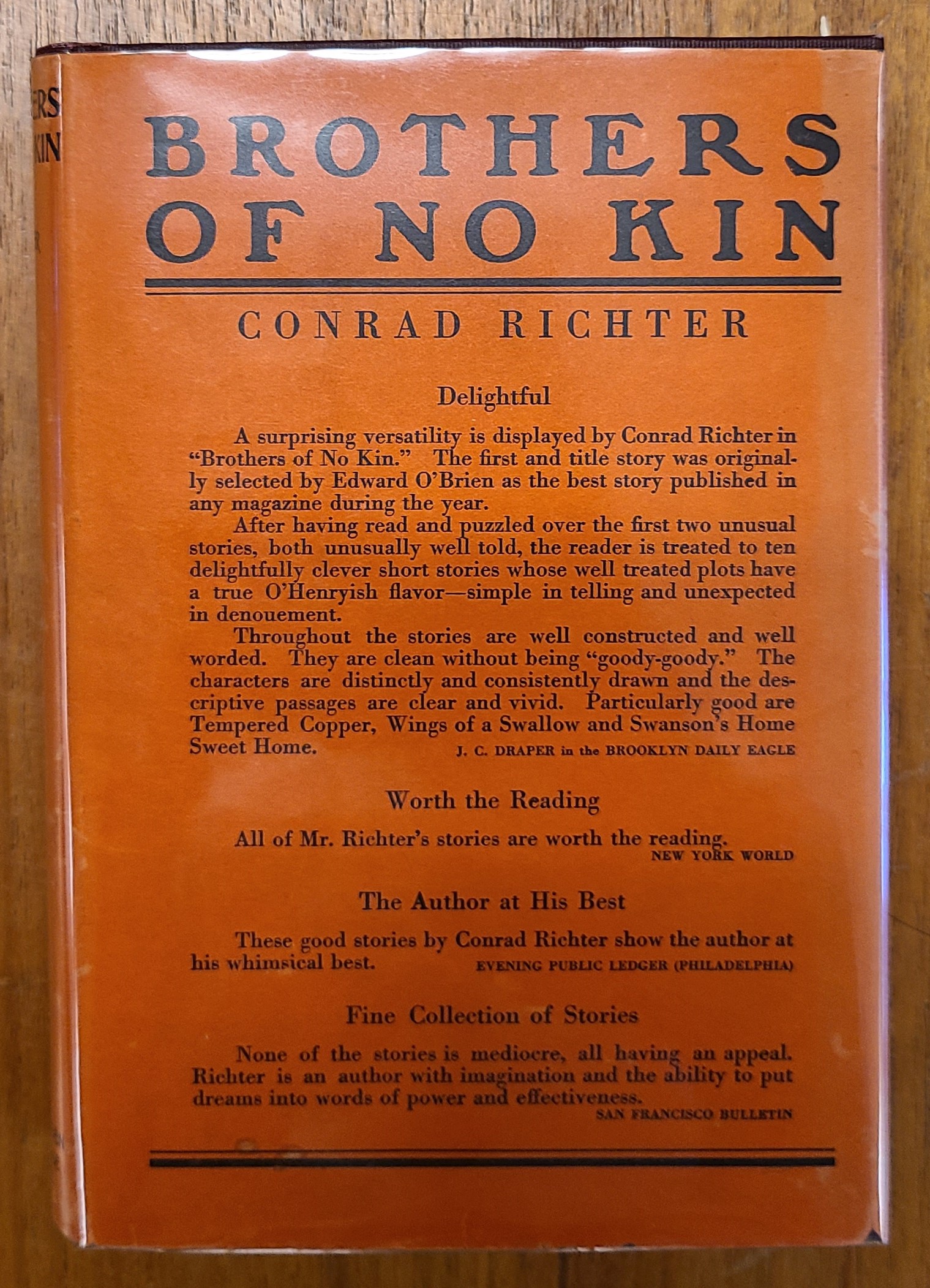 Brothers of No Kin by Richter, Conrad: Very Good Hardcover (1924) First ...