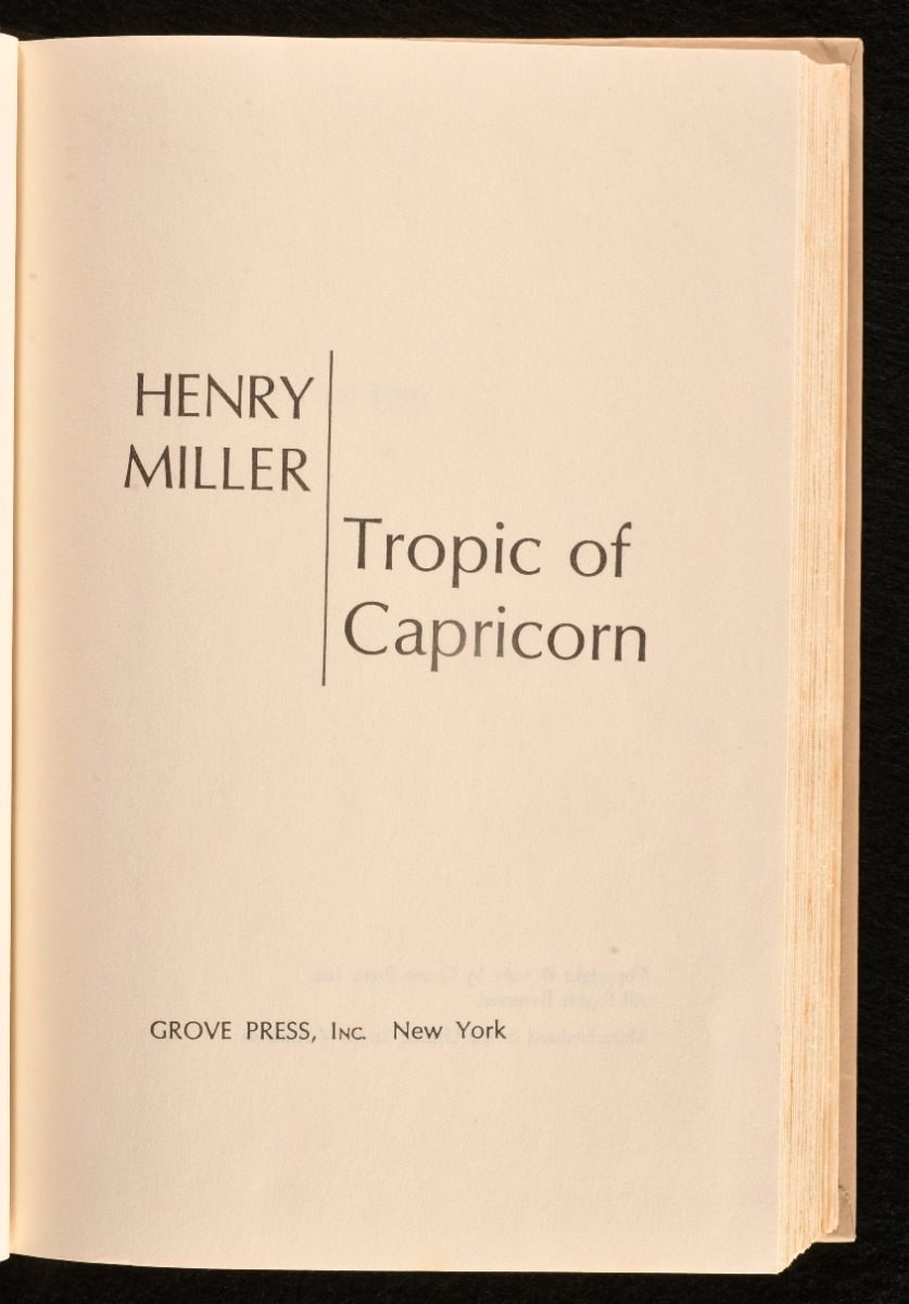 Tropic of Cancer Tropic of Capricorn Black Spring von Henry Miller ...