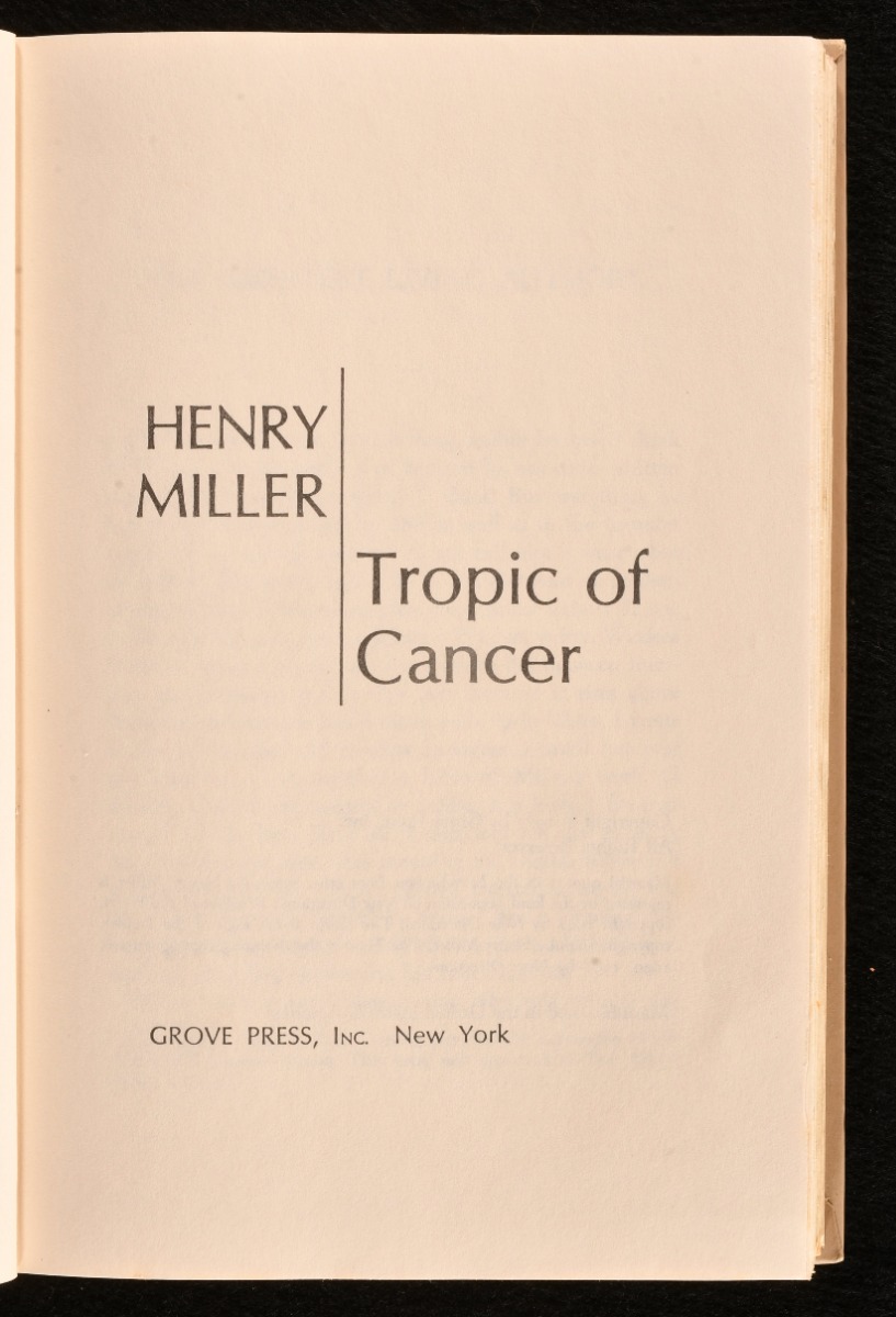Tropic of Cancer Tropic of Capricorn Black Spring von Henry Miller ...