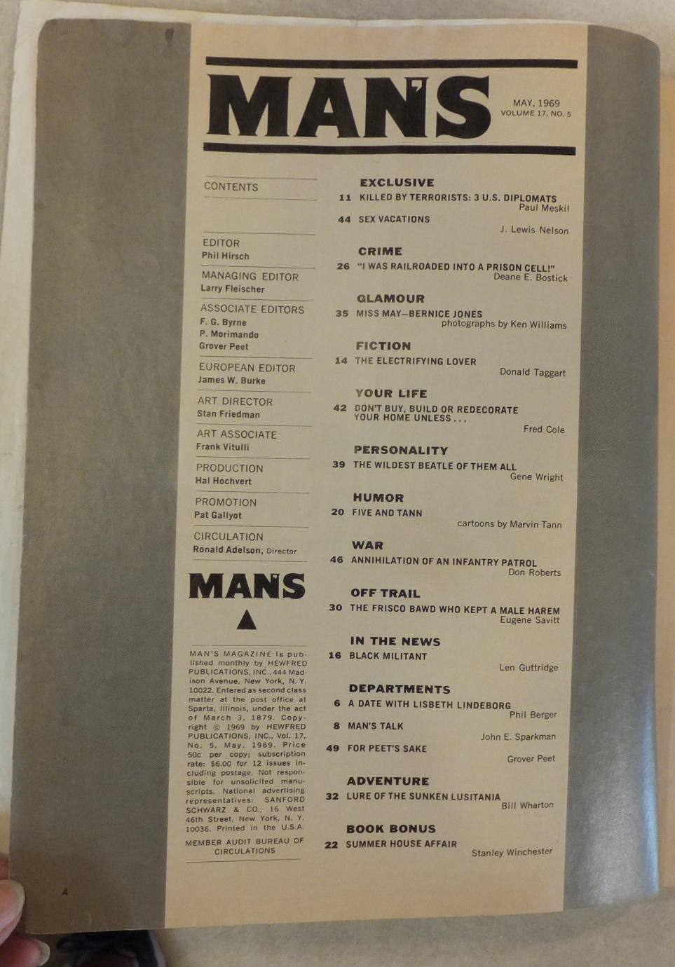 MAN'S MAGAZINE MAY 1969 by MULTIPLE: (1969) Illustrated Edition ...