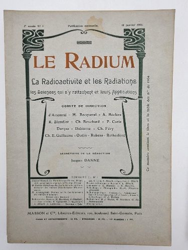 Le Radium: La Radioactivite et les Radiations. No. 1 (2 copies),2 3 ...