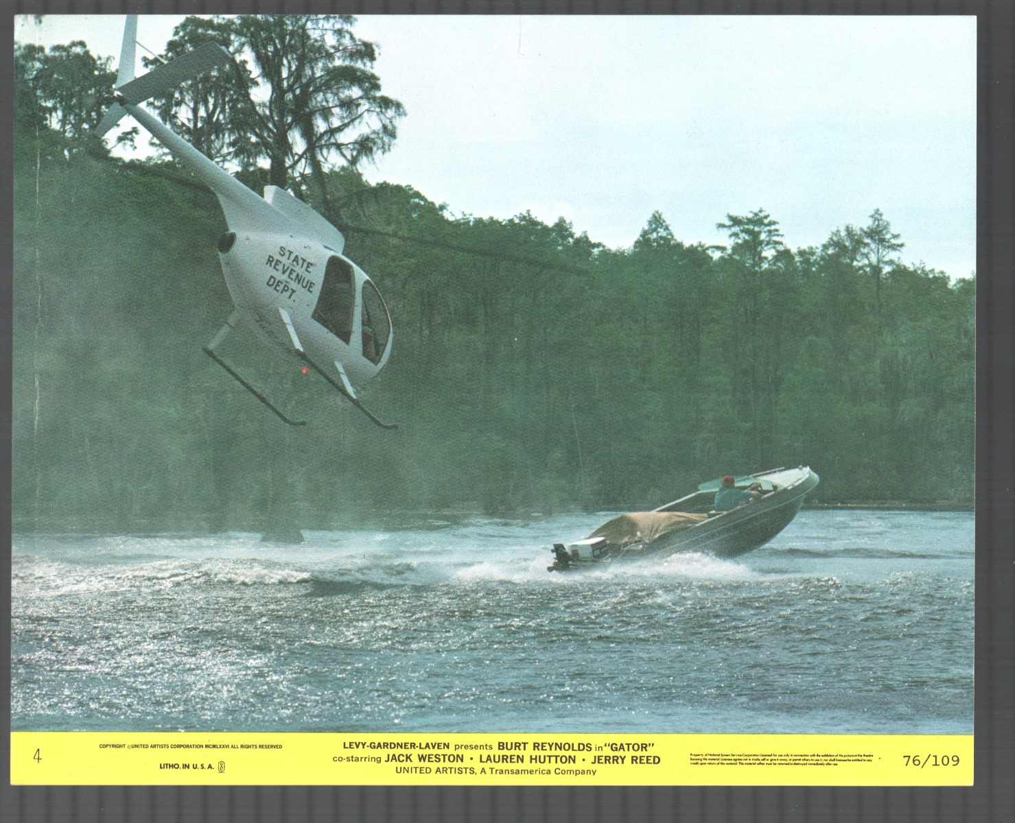 Gator 8x10 Movie #4 Helicopter Boat Chase: (1976) Photograph | DTA ...