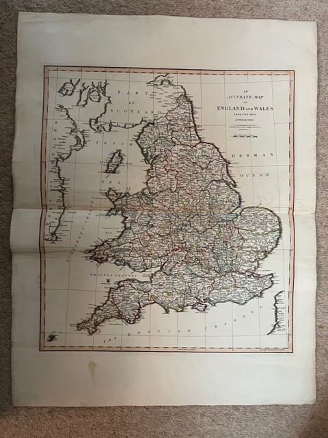 An Accurate Map of England and Wales from the Best Authorities de CARY ...