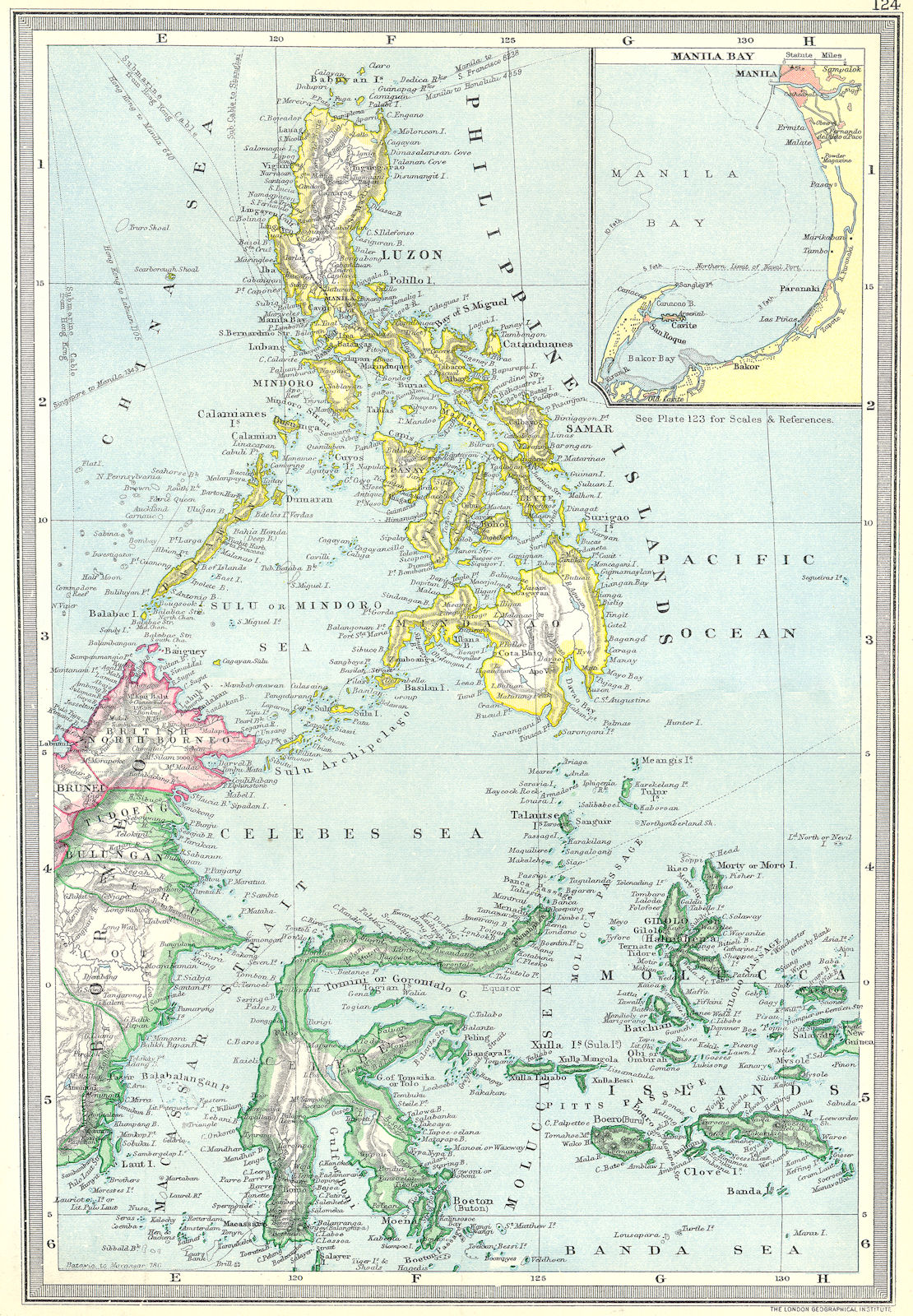 The Philippine Islands; Inset map of Manila Bay by Harmsworth: (1907 ...