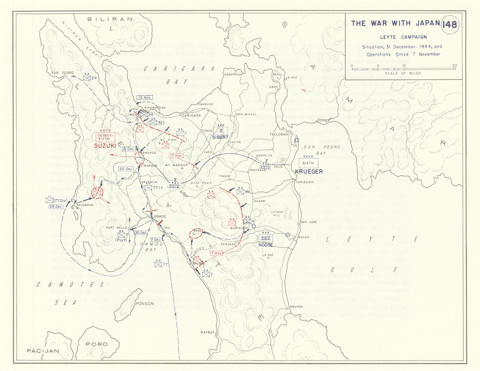 The War with Japan - Leyte Campaign - Situation, 31 December-1944, and ...