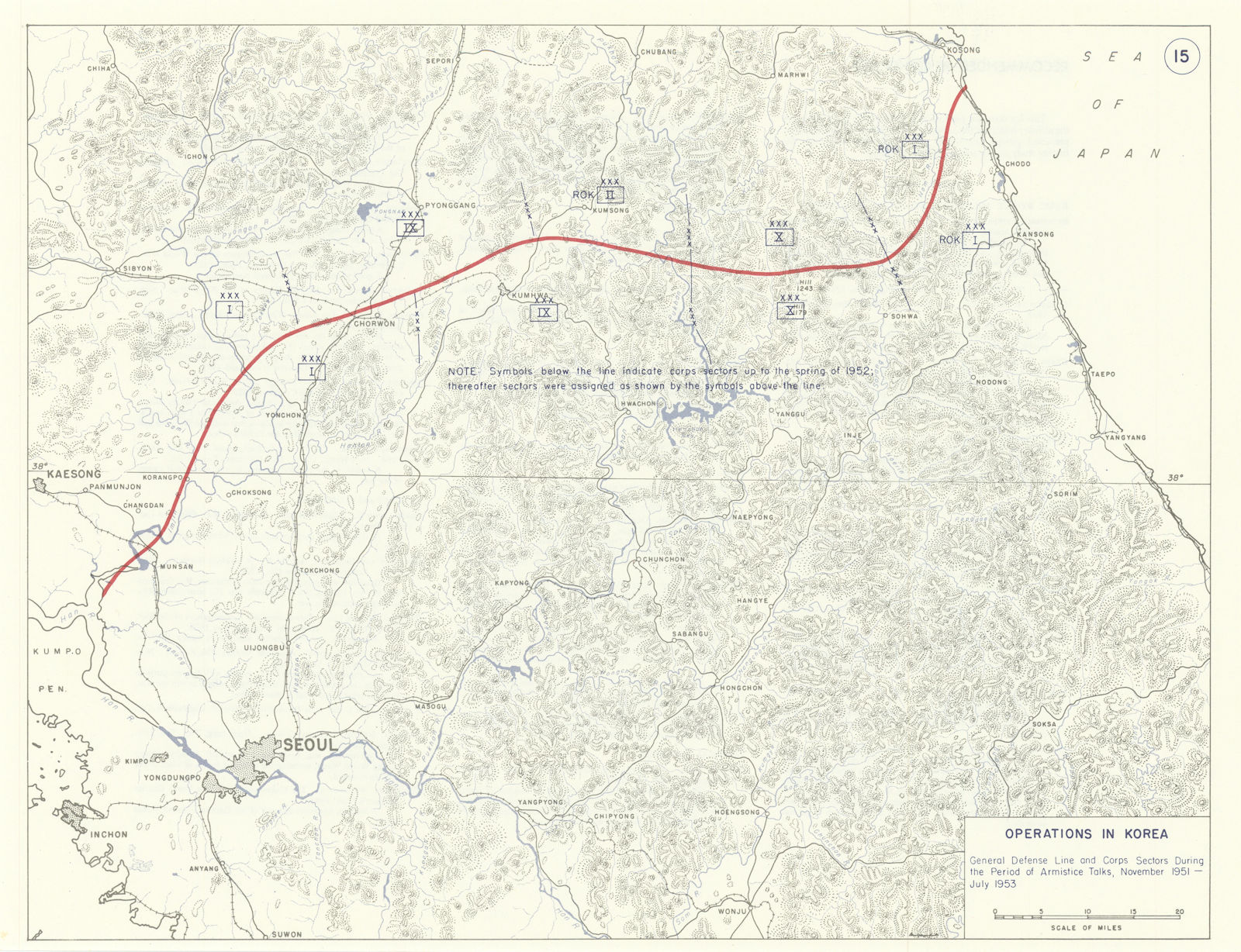 Operations in Korea - General Defense Line and Corps Sectors During the ...