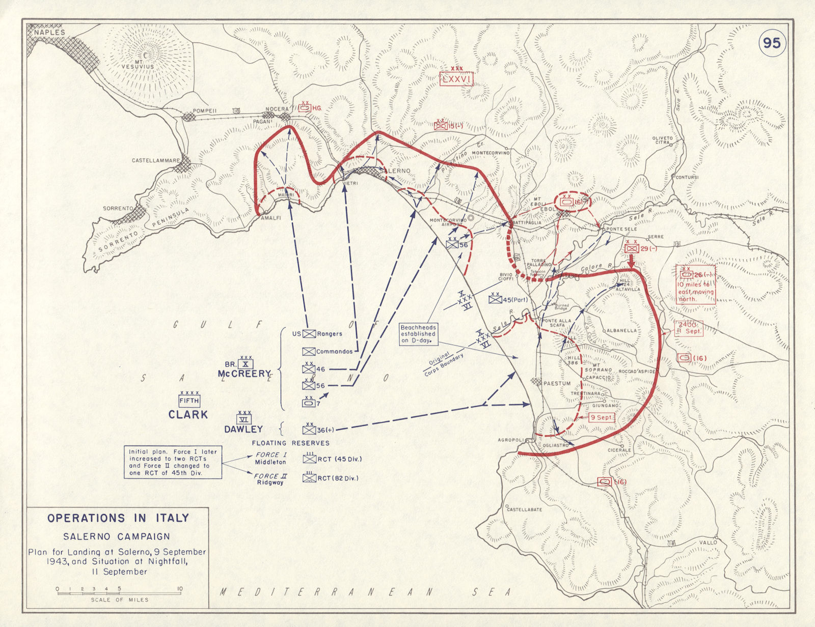Operations in Italy - Salerno Campaign - Plan for Landing at Salerno, 9 ...