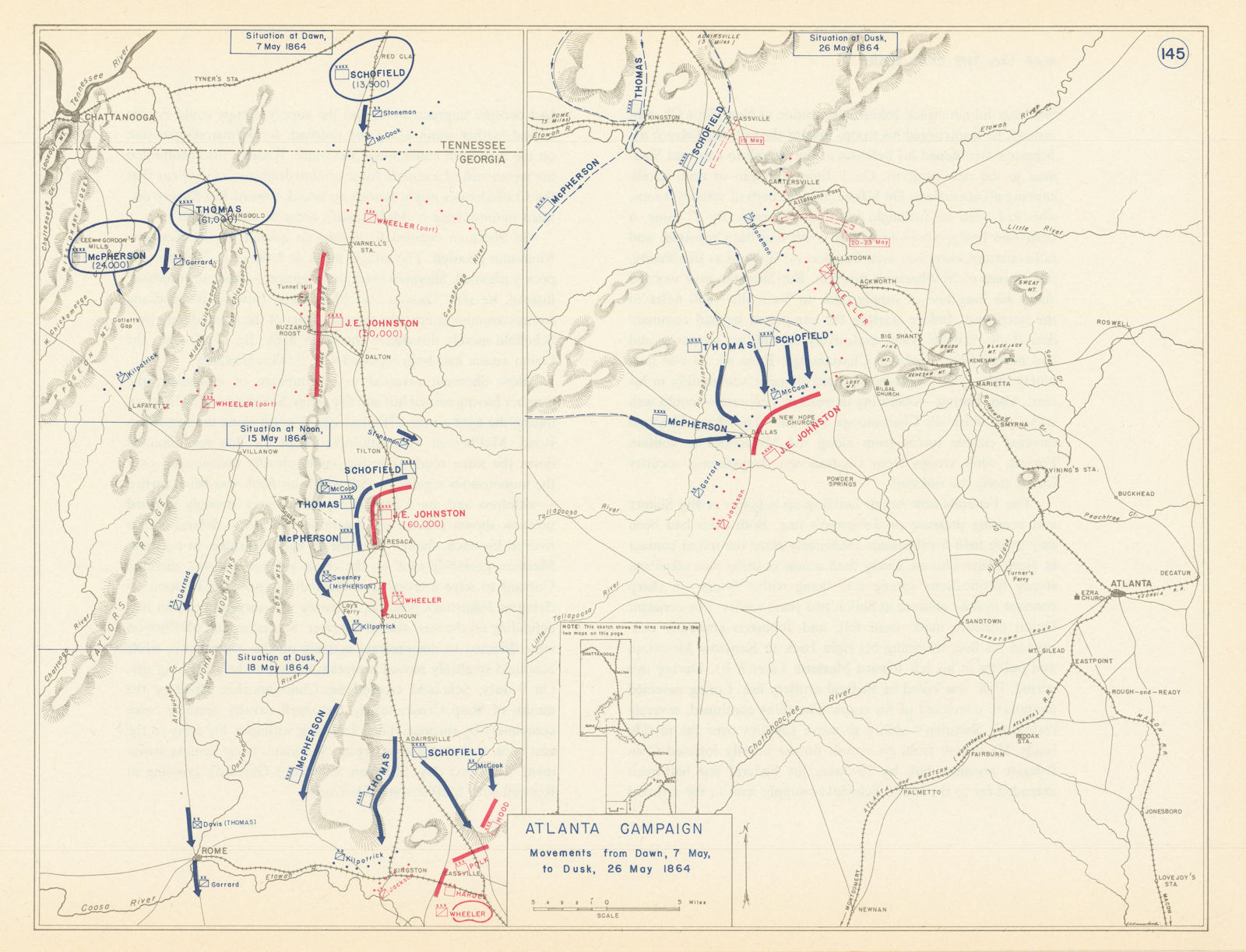 Atlanta Campaign - Movements from Dawn, 7 May, to Dusk, 26 May 1864 ...