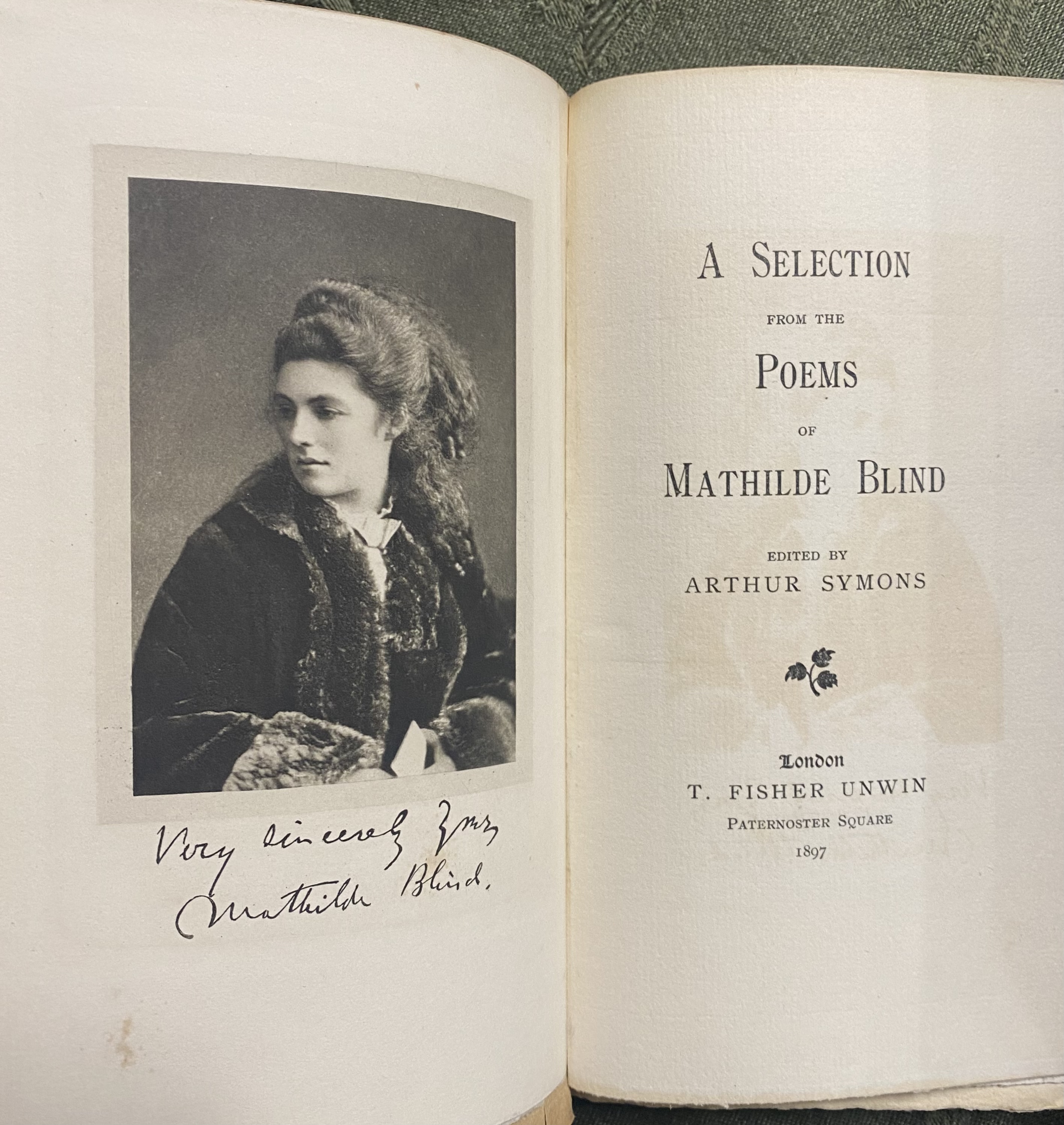 A Selection from the Poems of Mathilde Blind by Arthur Symons, Editor ...