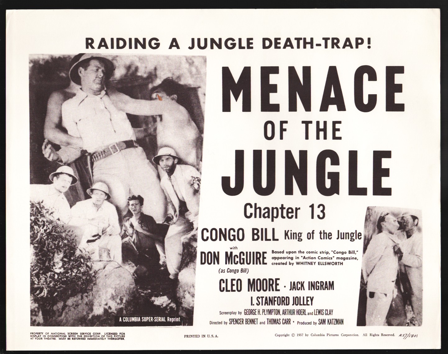 Congo Bill King of The Jungle Serial Chapter 13 Complete 4 Lobby Card ...