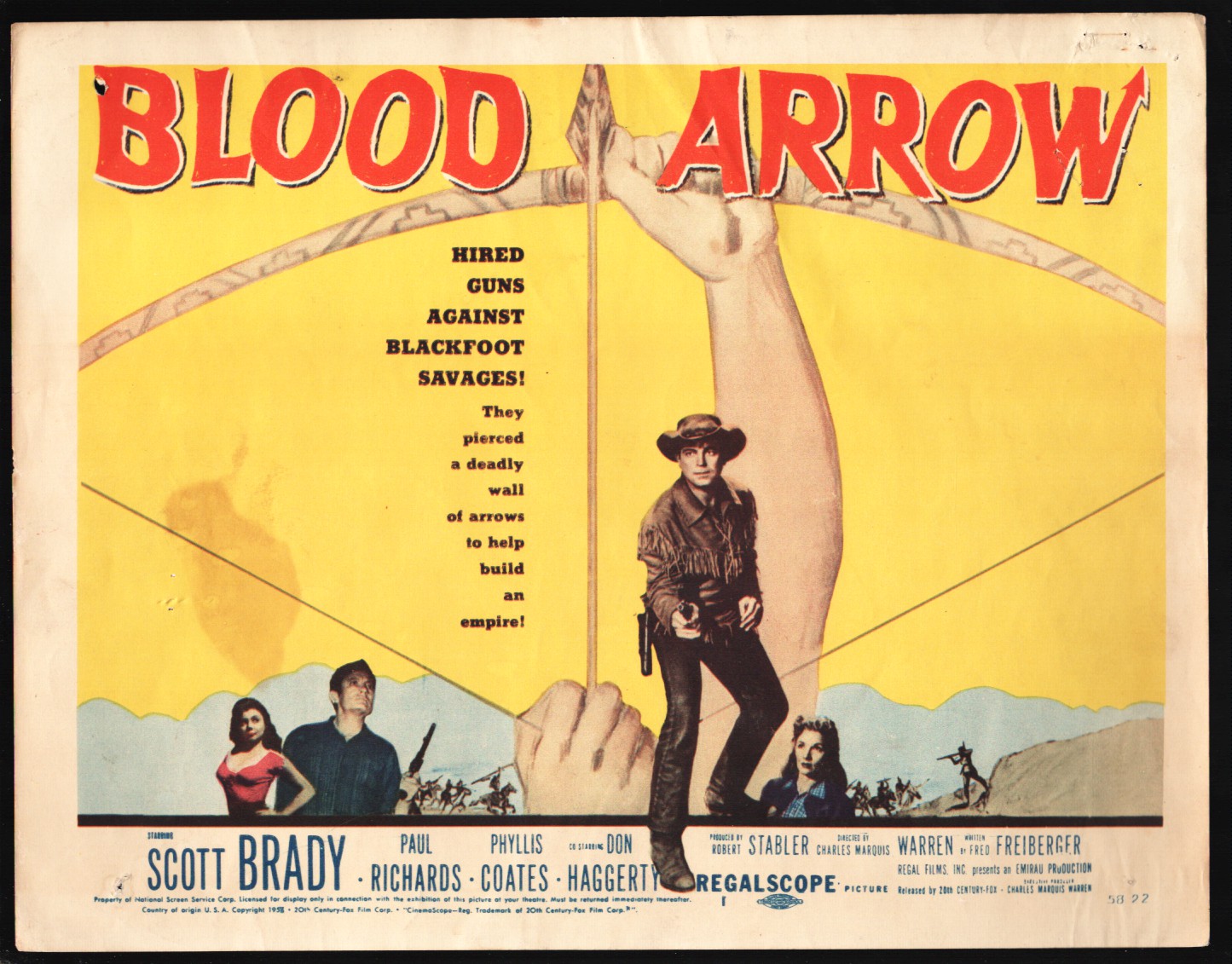 Blood Arrow Complete 8 Lobby Card Set 1958-11' x 14'-Scott Brady ...