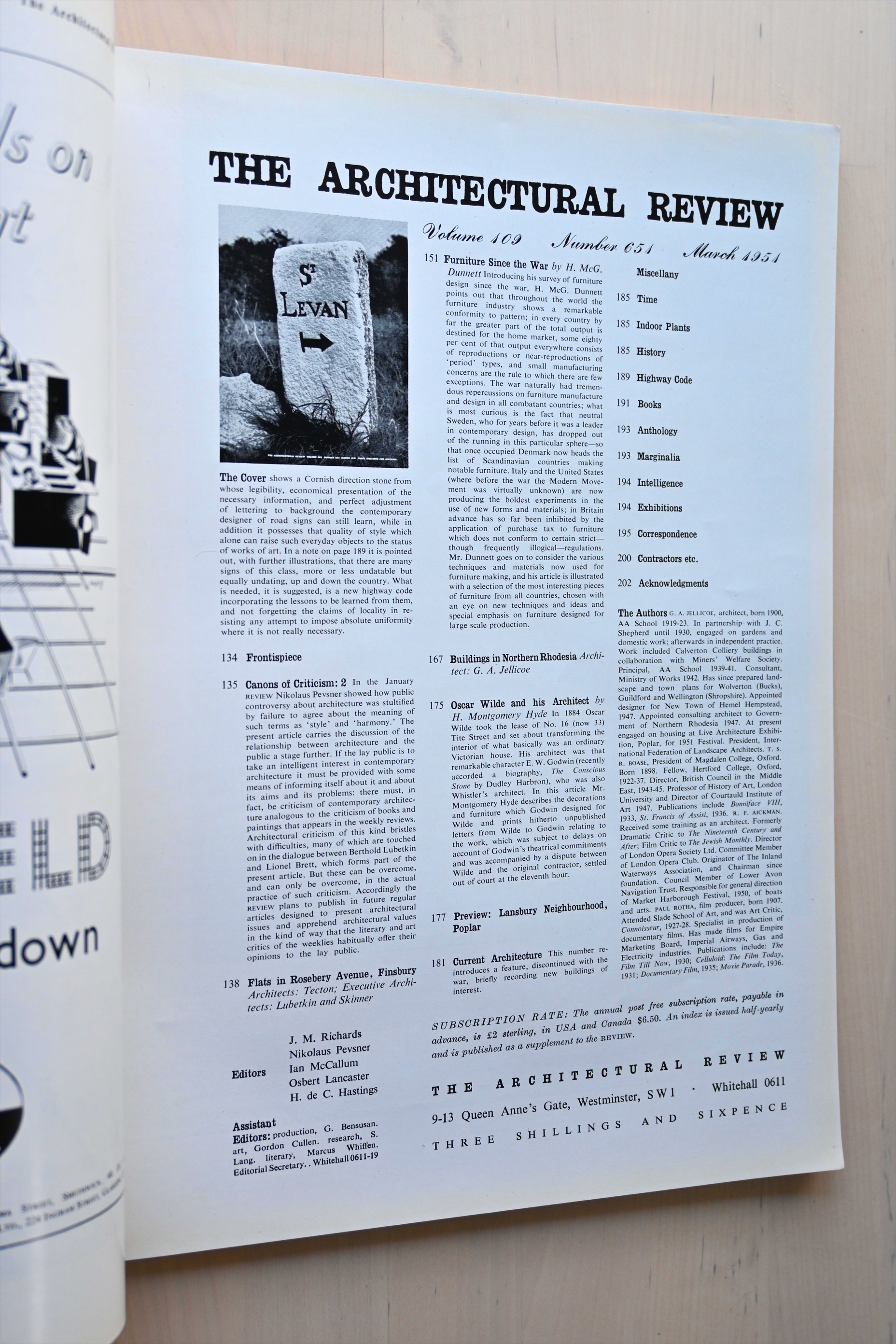 The Architectural Review Magazine, March 1951, Volume CIX No: 651 by J ...