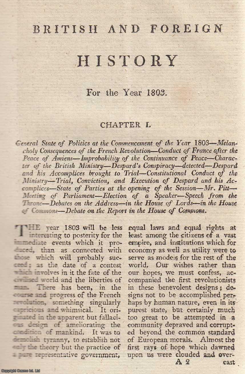 British and Foreign History for the Year 1803. An original article from ...