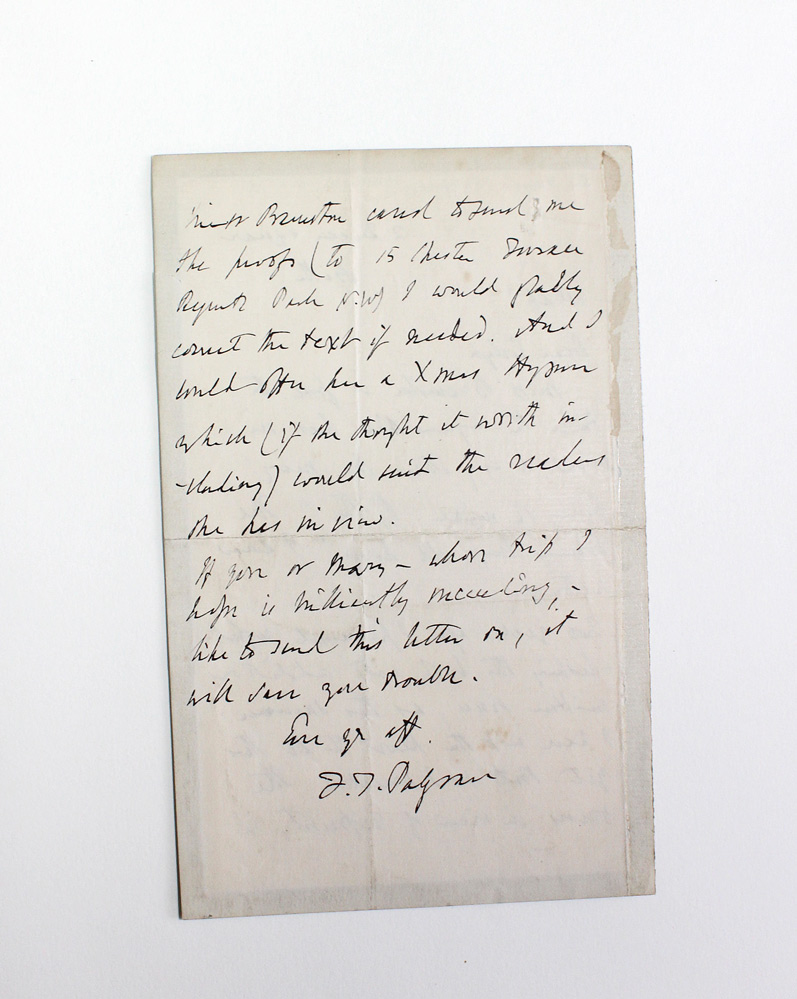 An Original Letter written and Signed by Francis Turner Palgrave de ...