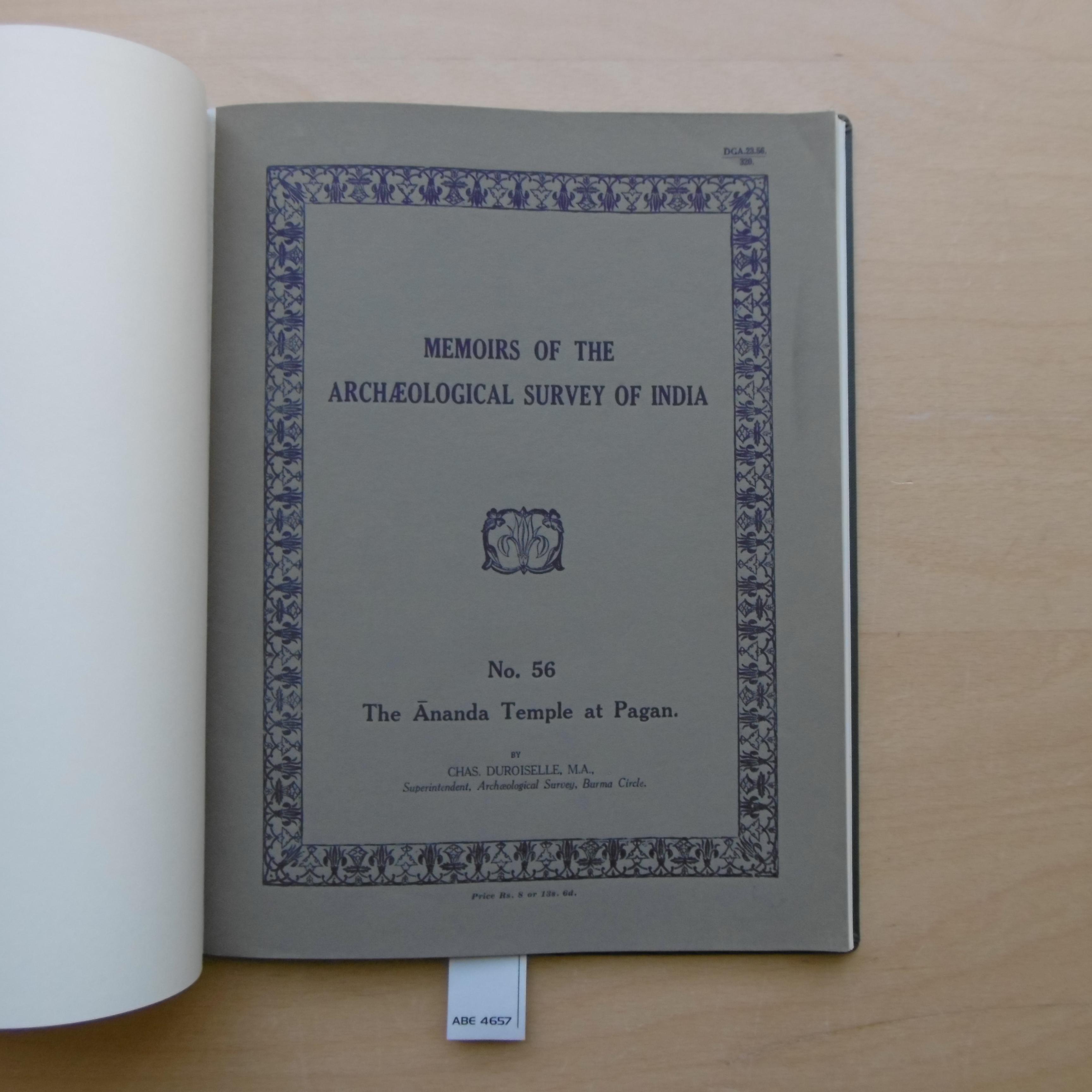 The Ananda Temple at Pagan = Memoirs of the Archaeological Survey of ...