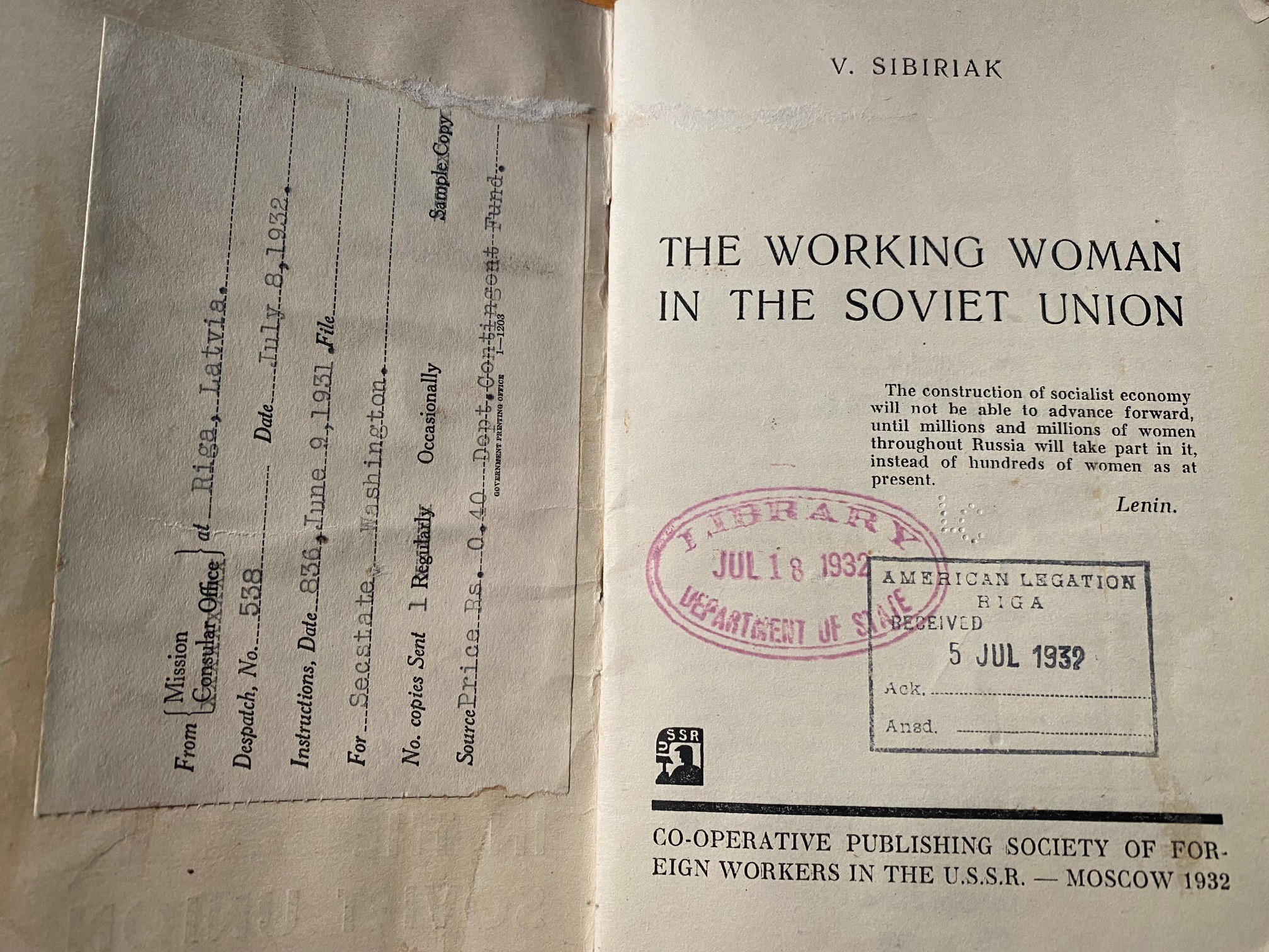 The Working Woman in the Soviet Union. by Sibiriak, V.: Good Soft cover ...