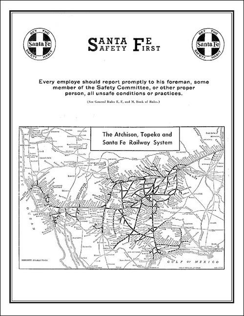 Santa Fe Railway 1950 System Time Table Reprint by Santa Fe Railway ...