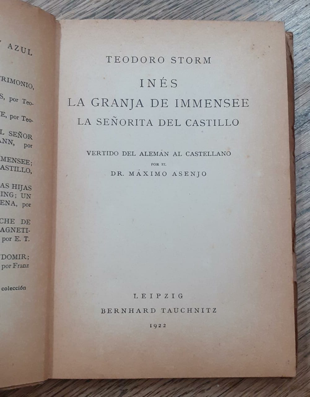 INES. LA GRANJA DE IMMENSEE. LA SEÑORITA DEL CASTILLO. Vertido del ...