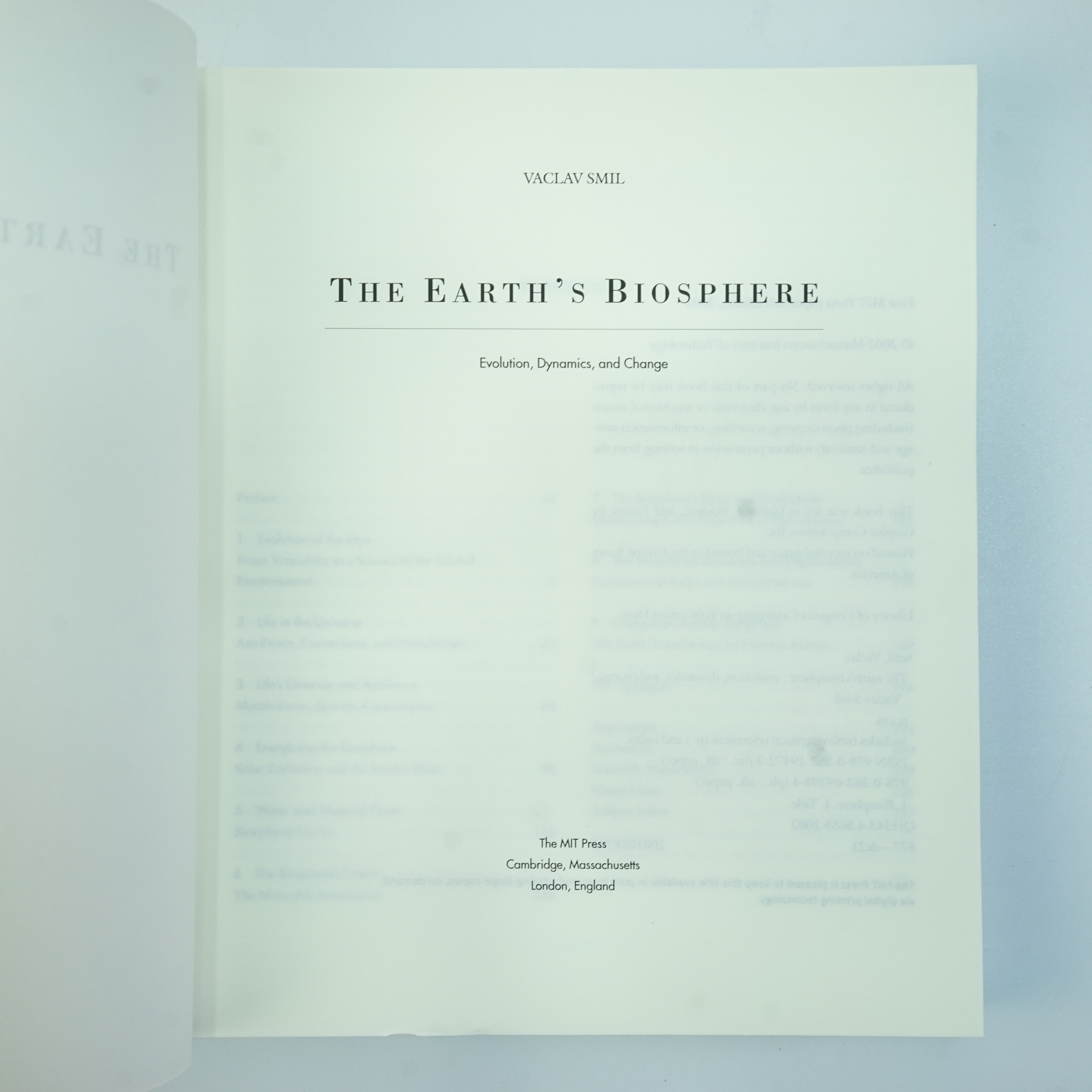 The Earth's Biosphere; Evolution, Dynamics And Change by SMIL, Vaclav ...