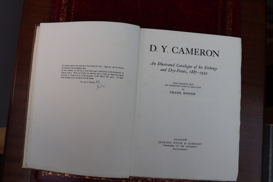 D.Y. Cameron. An illustrated catalogue of his etchings and dry-points ...