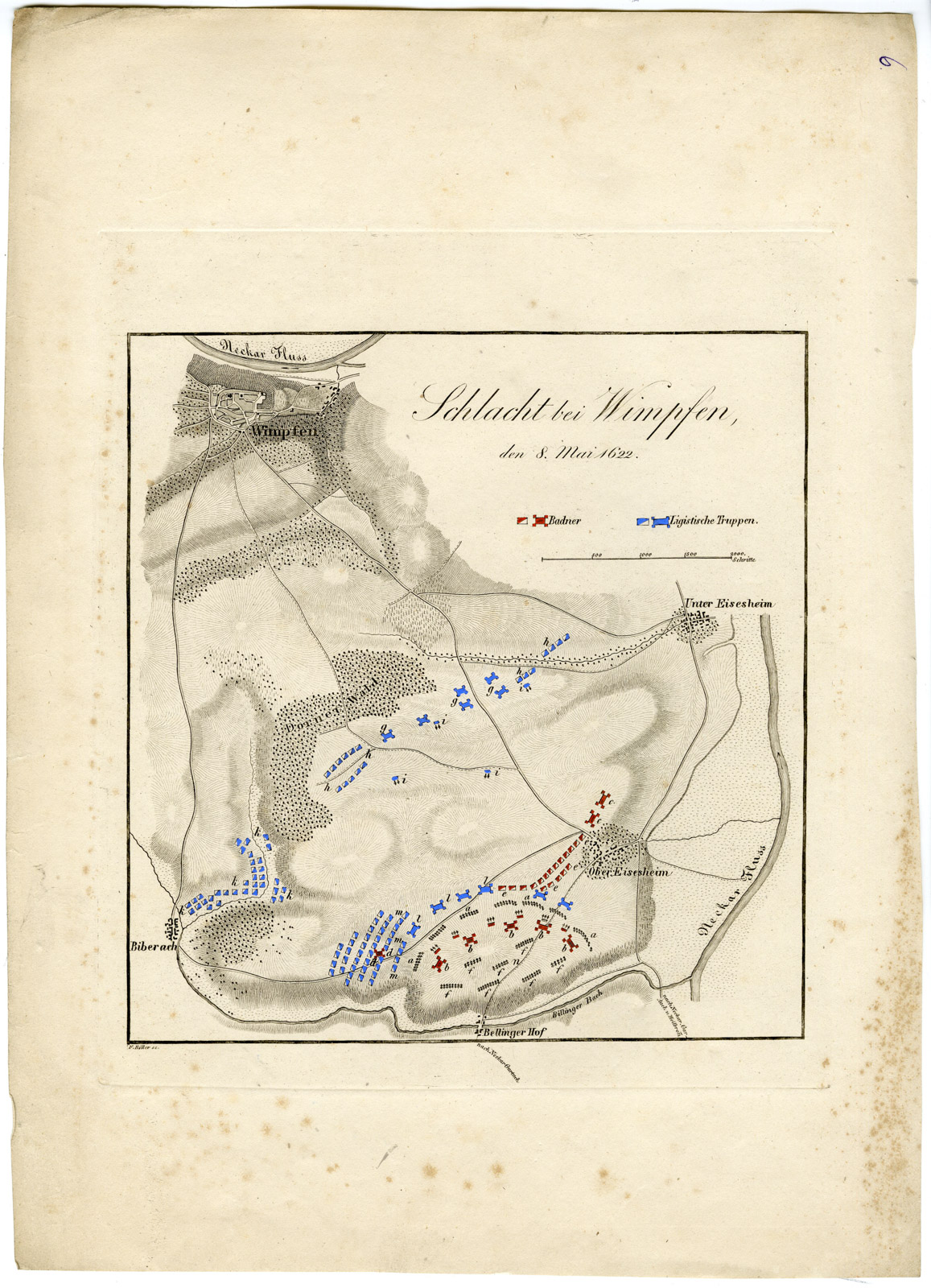 Antique Map-BATTLE OF WIMPFEN-GERMANY-30 YEARS` WAR-Biller-von ...