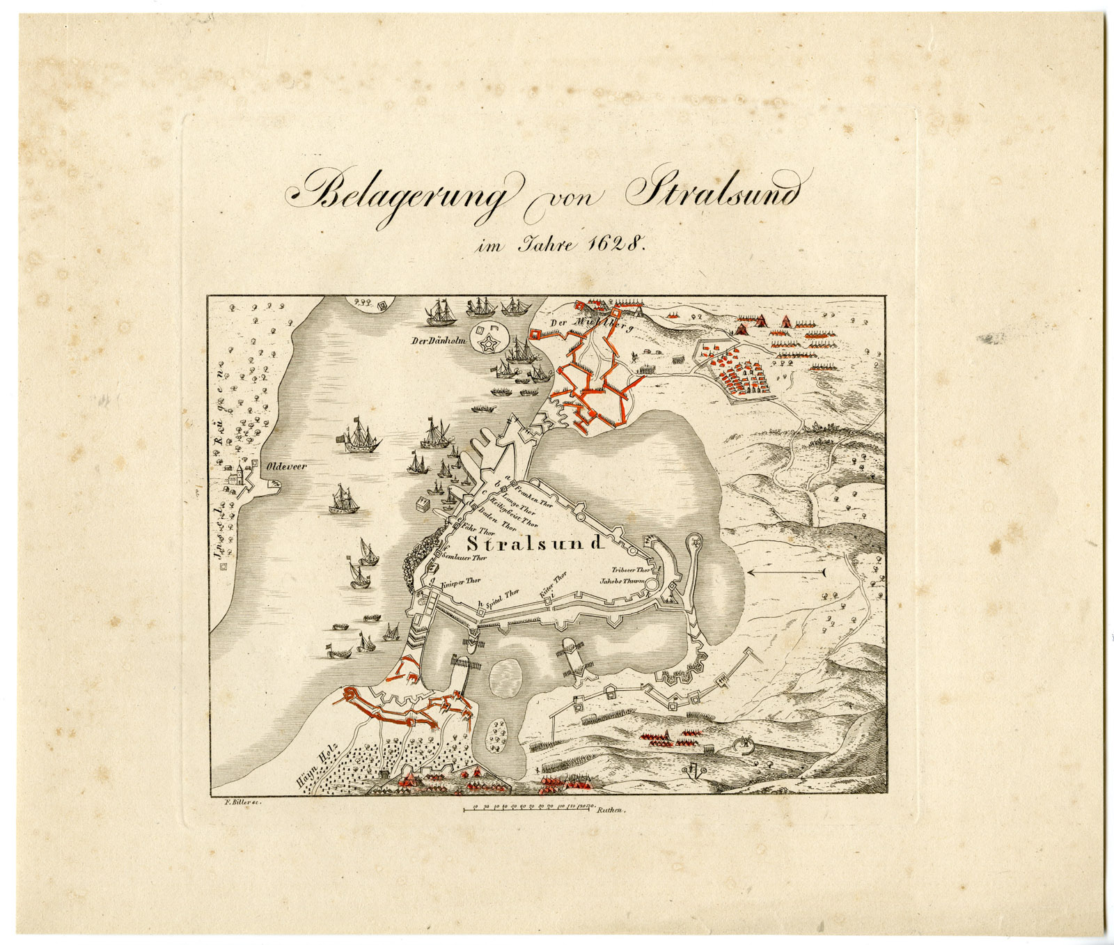 Antique Map-SIEGE OF STRALSUND-GERMANY-30 YEARS' WAR-Biller-von ...