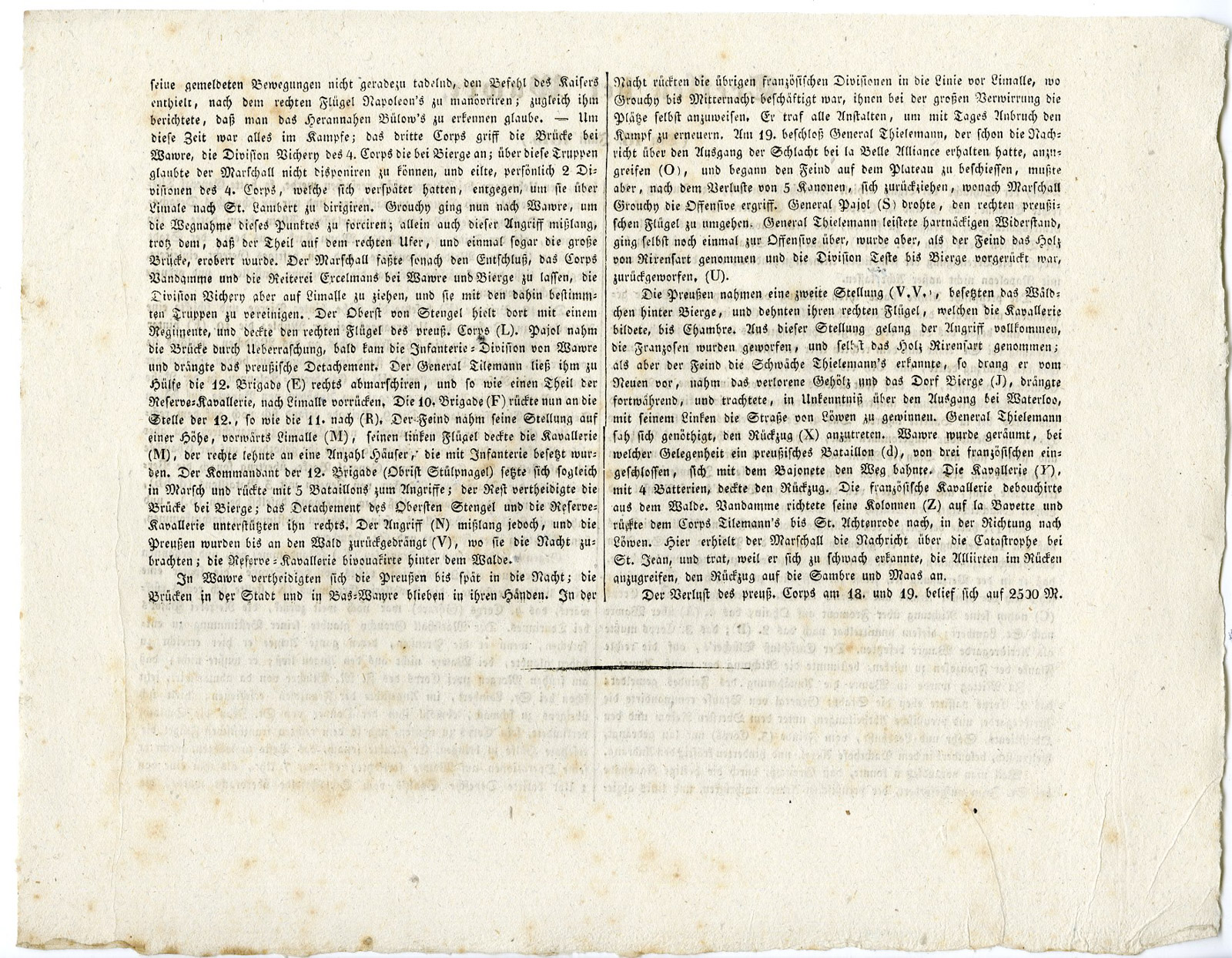 Antique Map-BATTLE OF WAVRE-BELGIUM-Biller-von Rothenburg-1837 by F ...