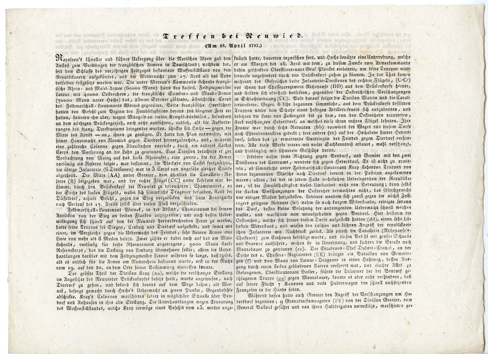 Antique Map-BATTLE OF NEUWIED-GERMANY-von Rothenburg-1837 by Anonymous ...