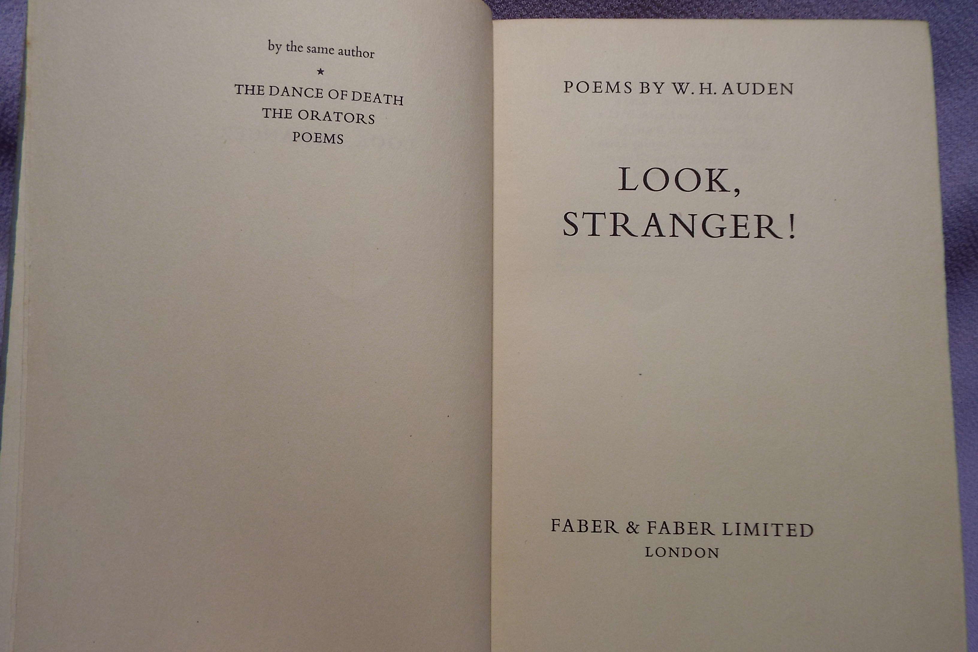 Look, Stranger! : First printing : No jacket by Auden, W. H.: Very Good ...